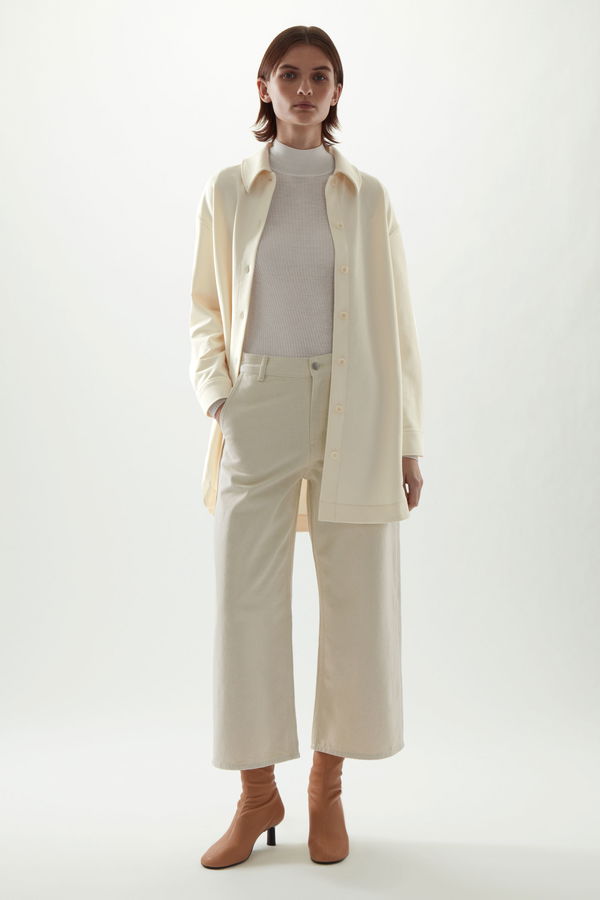 COS Organic Cotton Mix Overshirt in white | Endource