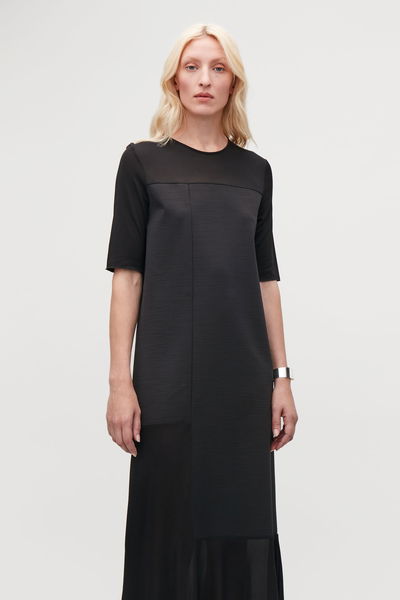 COS Sheer-Panelled Long Dress | endource