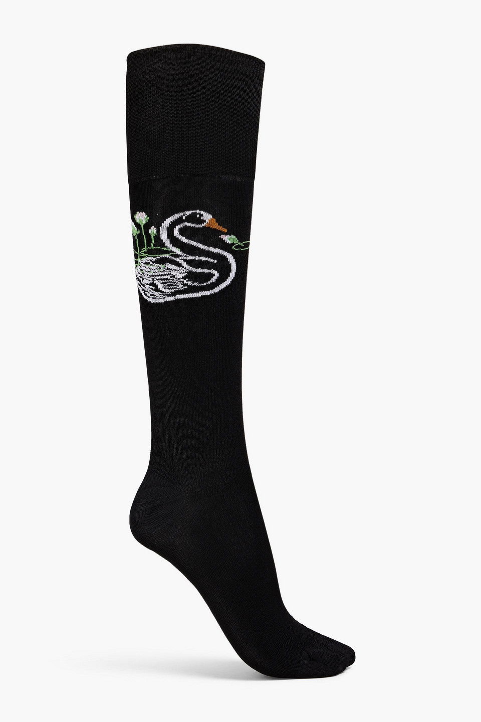 SIMONE ROCHA Jacquard-Knit Socks in Black | endource