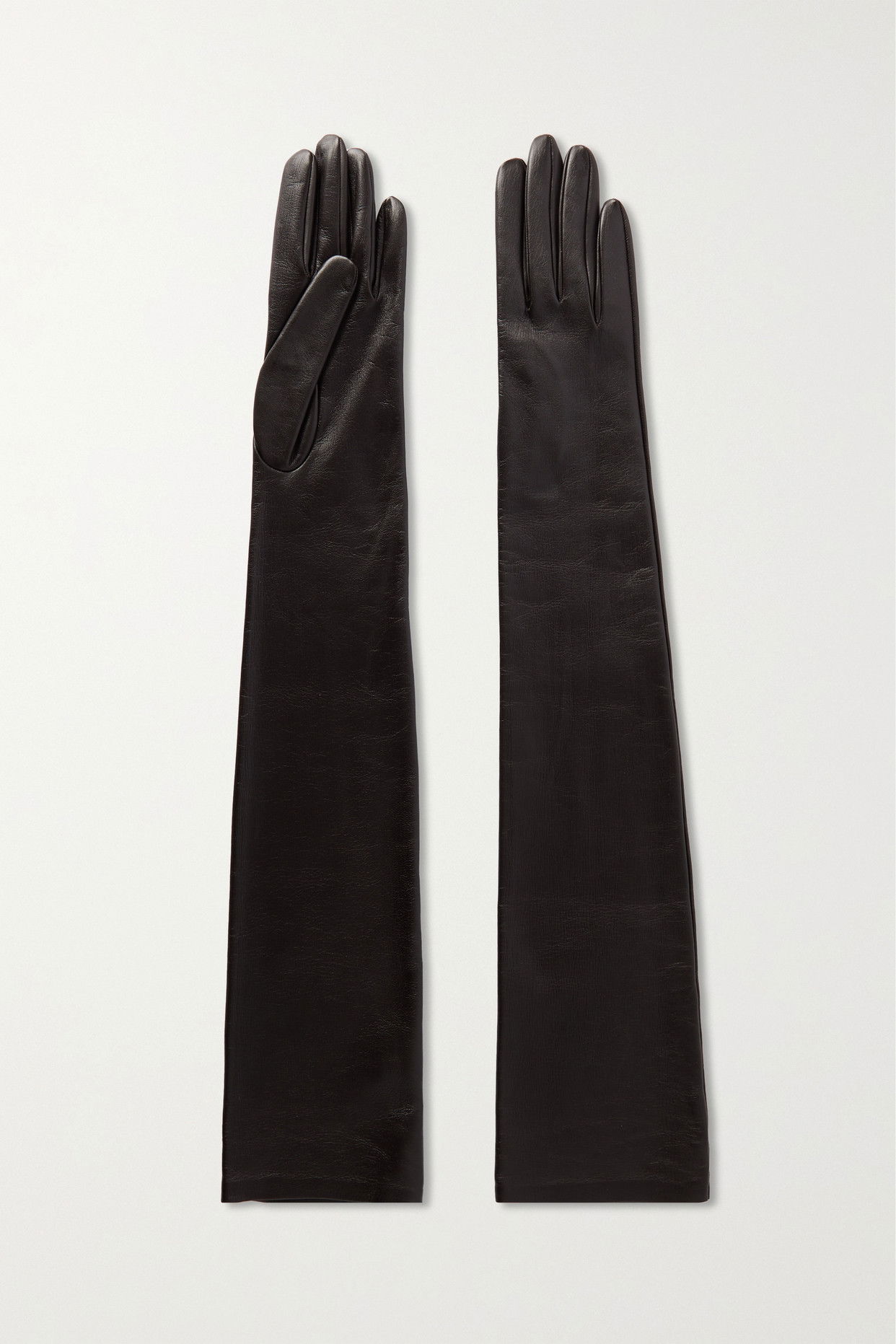 THE ROW Simon Leather Gloves in Brown | endource