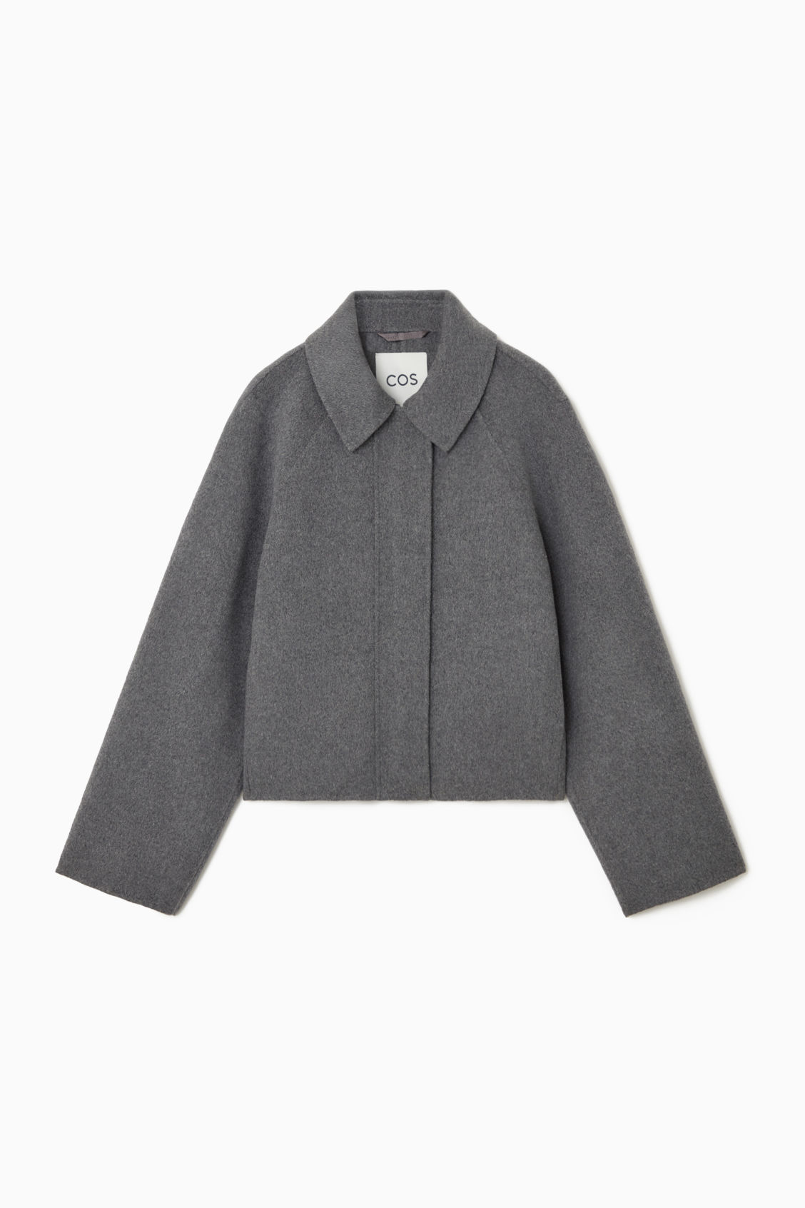 COS Short Double-Faced Wool Jacket in GREY | endource
