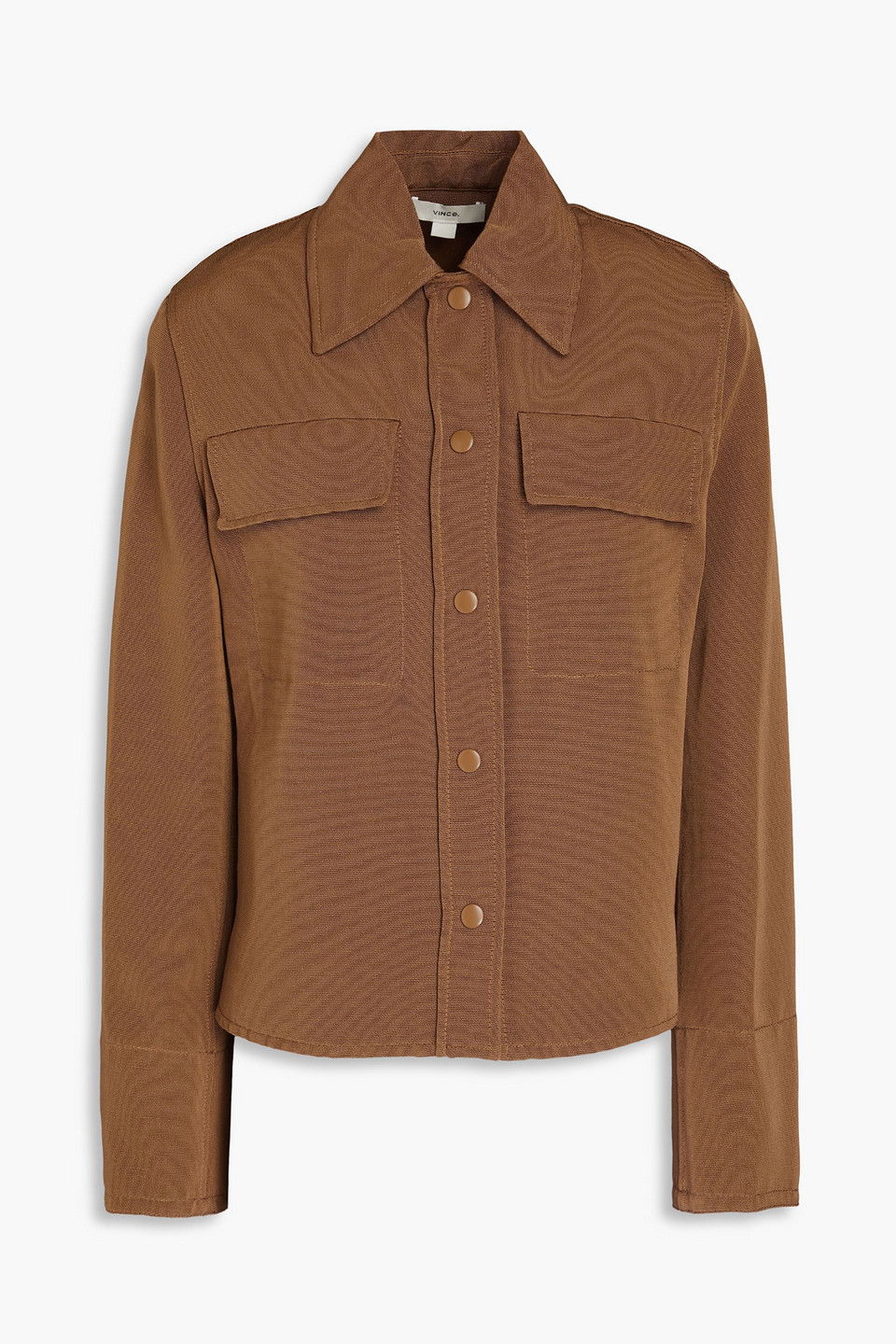 VINCE. Cotton Ottoman Jacket in Brown | Endource