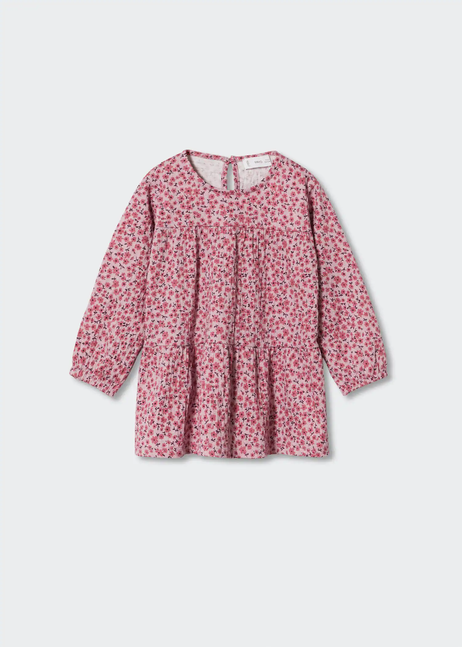MANGO Floral Ruffle Dress in Pink | endource