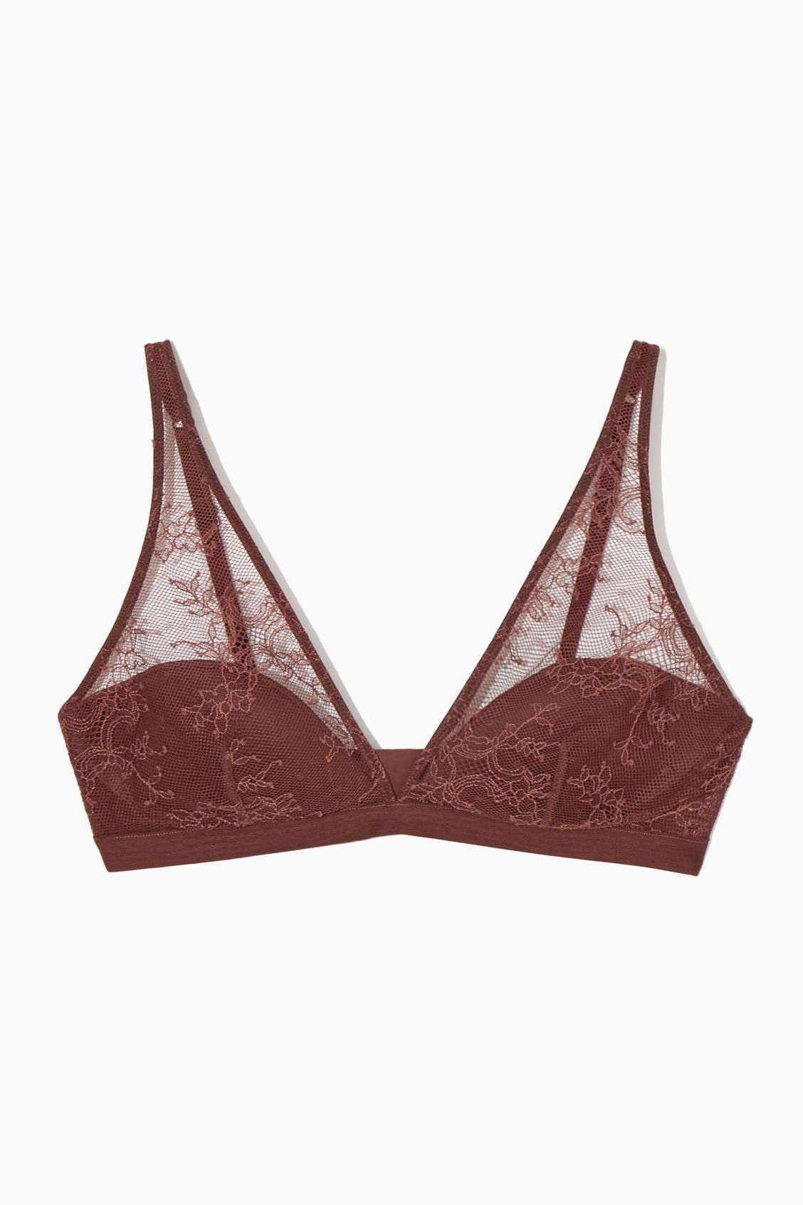 COS Padded Lace Bra in DARK RED | endource