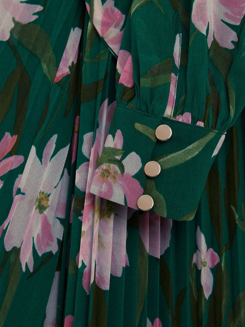 Phase Eight Rosa Floral Pleated Maxi Dress In Greenmulti Endource