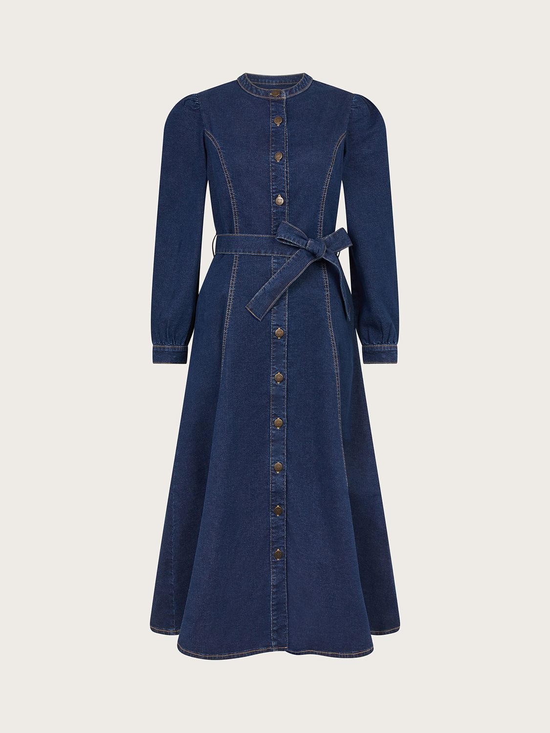 Monsoon Lulu A-Line Denim Dress in Denim Blue | Endource
