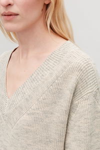 COS Deep V-Neck Knitted Jumper | endource