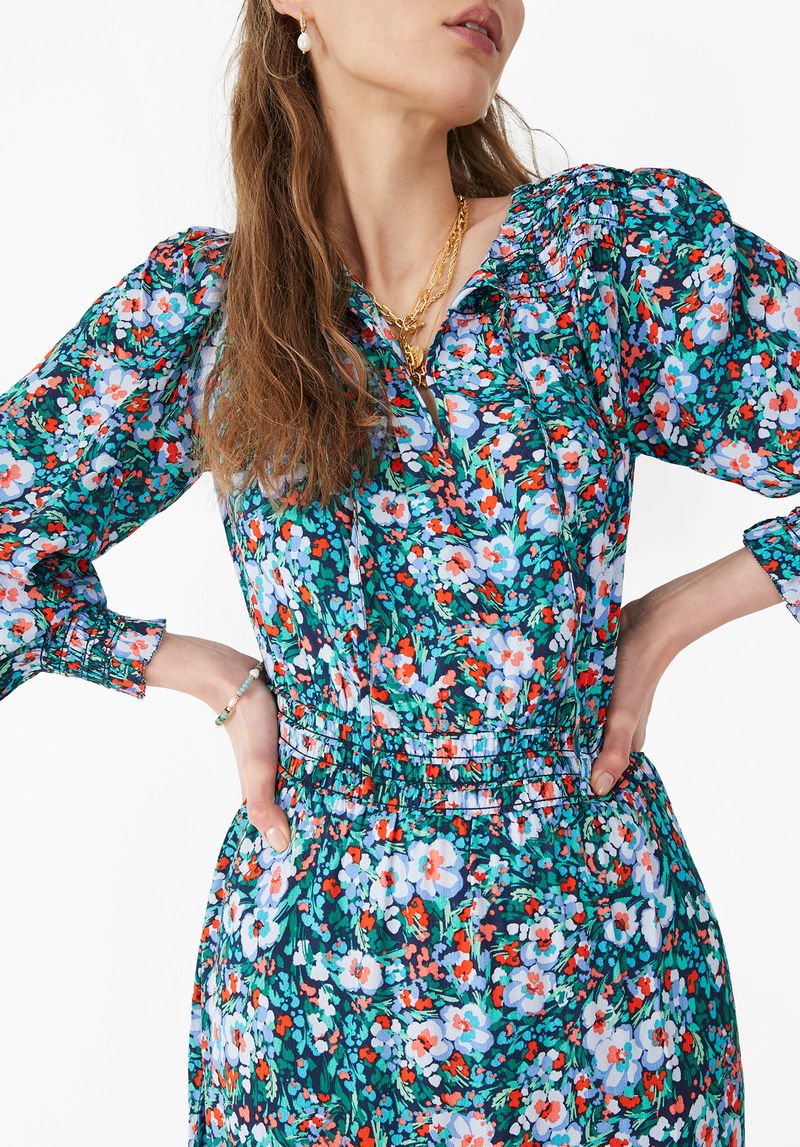 HUSH Shelly Midi Dress in Painted Floral Multi | Endource