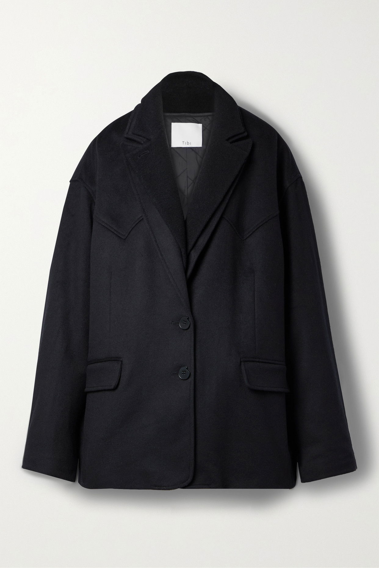 TIBI Liam Oversized Convertible Shell And Recycled Wool-Blend Jacket in ...