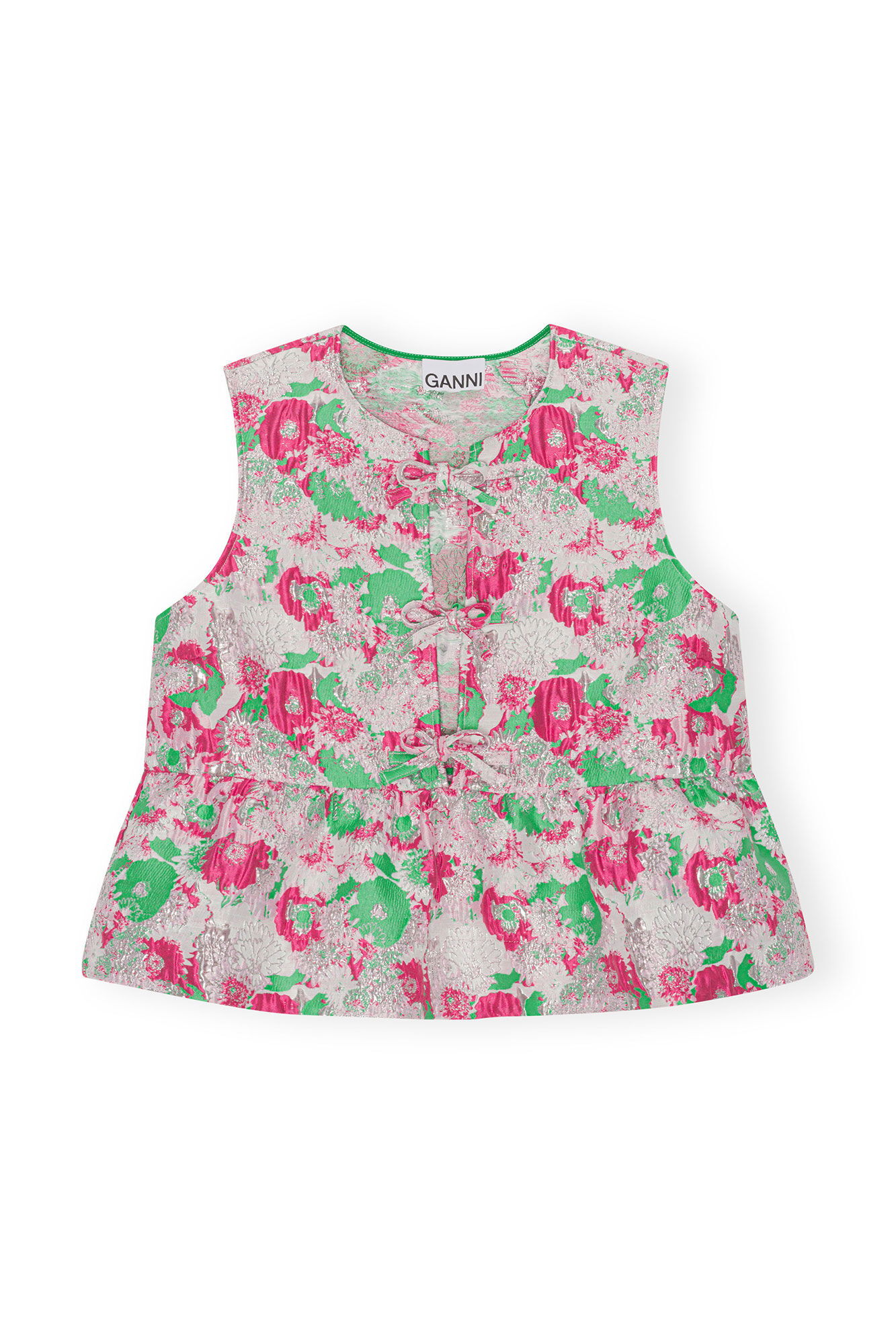 GANNI 3D Jacquard Ribbon Blouse | endource