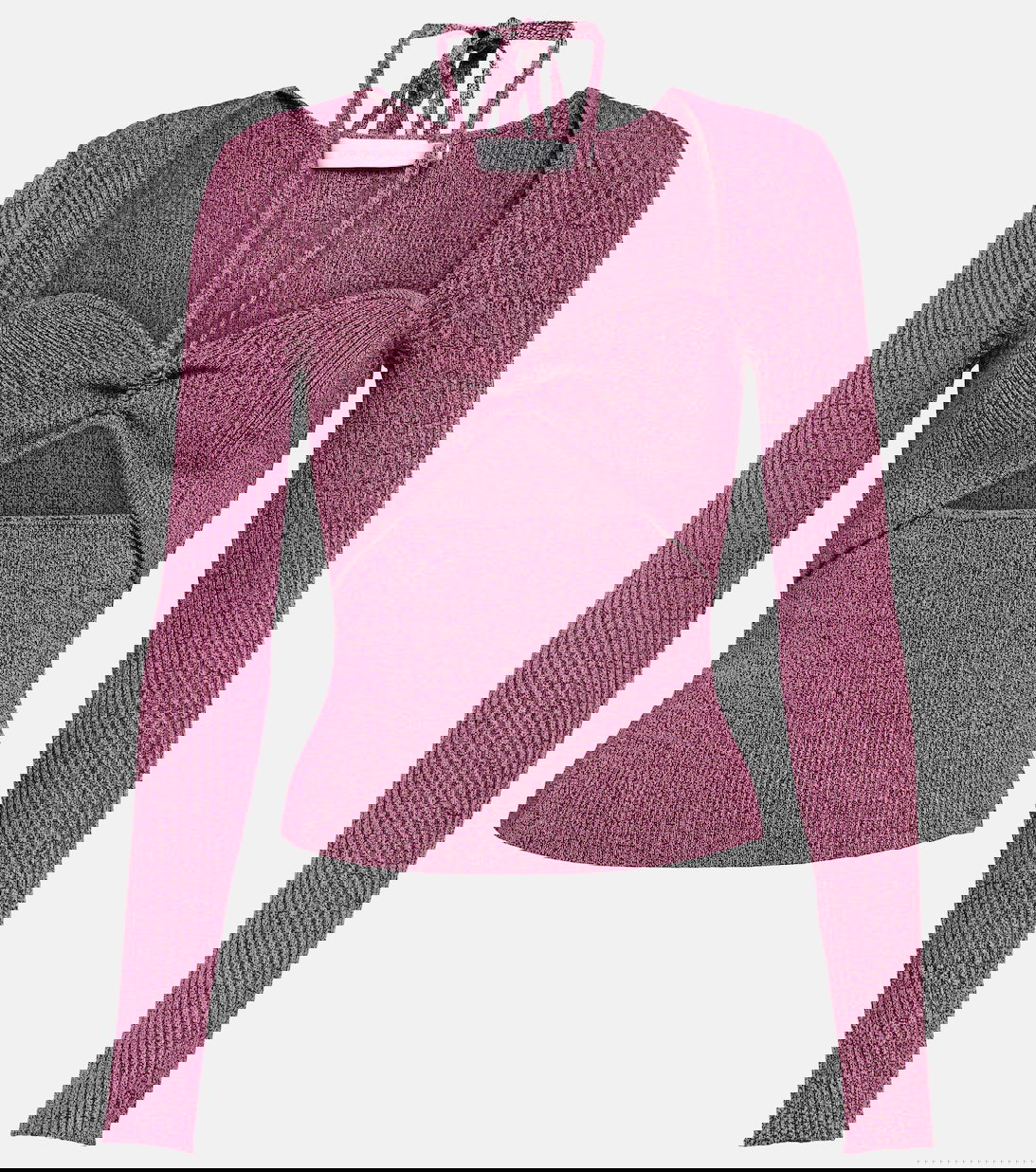 SIMKHAI Alexia Ribbed-Knit Top in Pink | endource