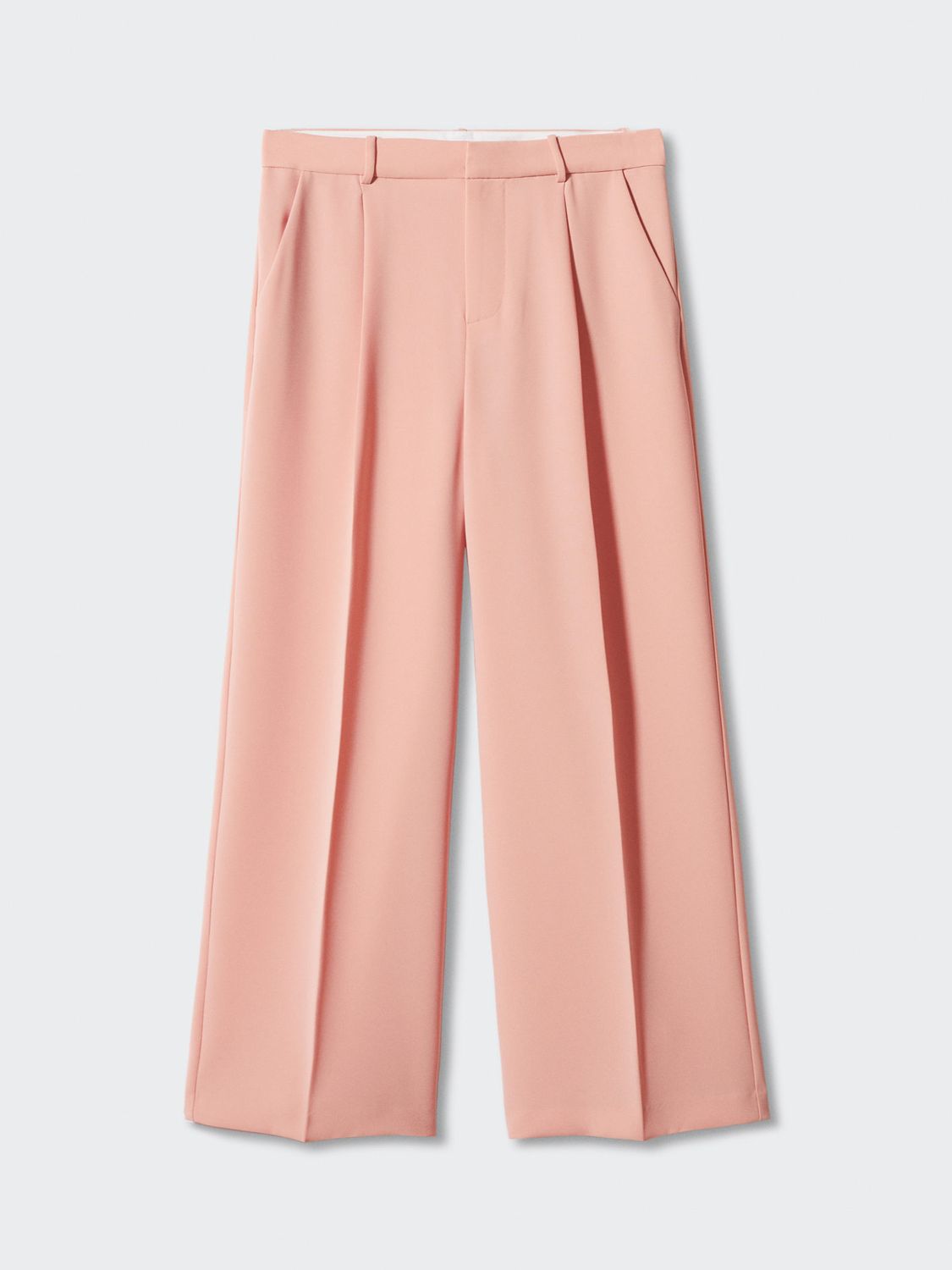 MANGO Agnes Wide Leg Trousers in Blush | endource