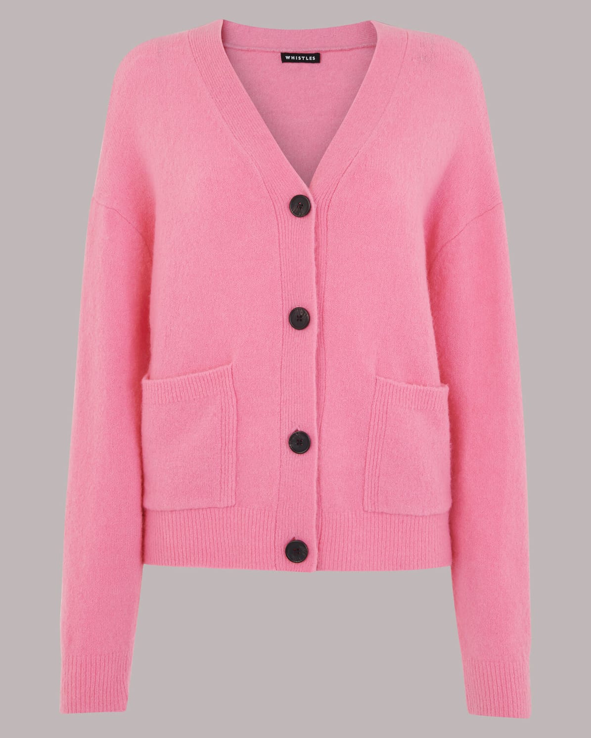 WHISTLES Stella Pocket Cardigan in Pink | Endource