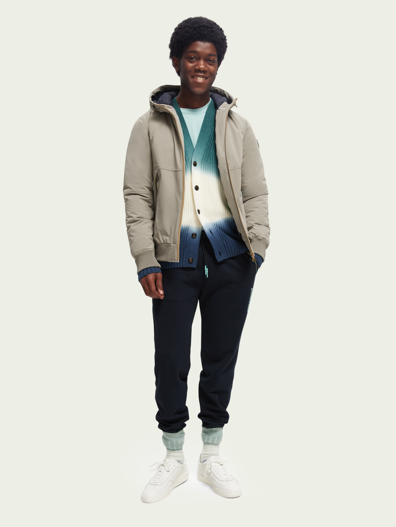 SCOTCH & SODA Water-Repellent Hooded Jacket in Steel | Endource