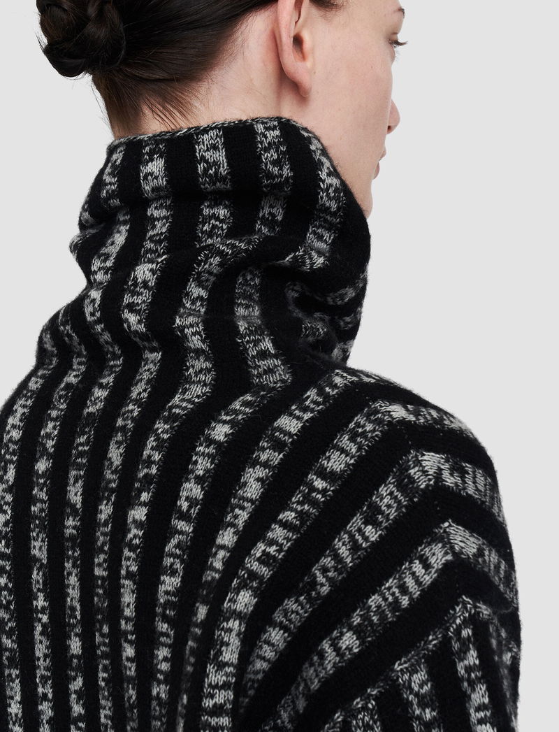 JOSEPH Stripes Animation High Neck Jumper in Ivory Combo | Endource