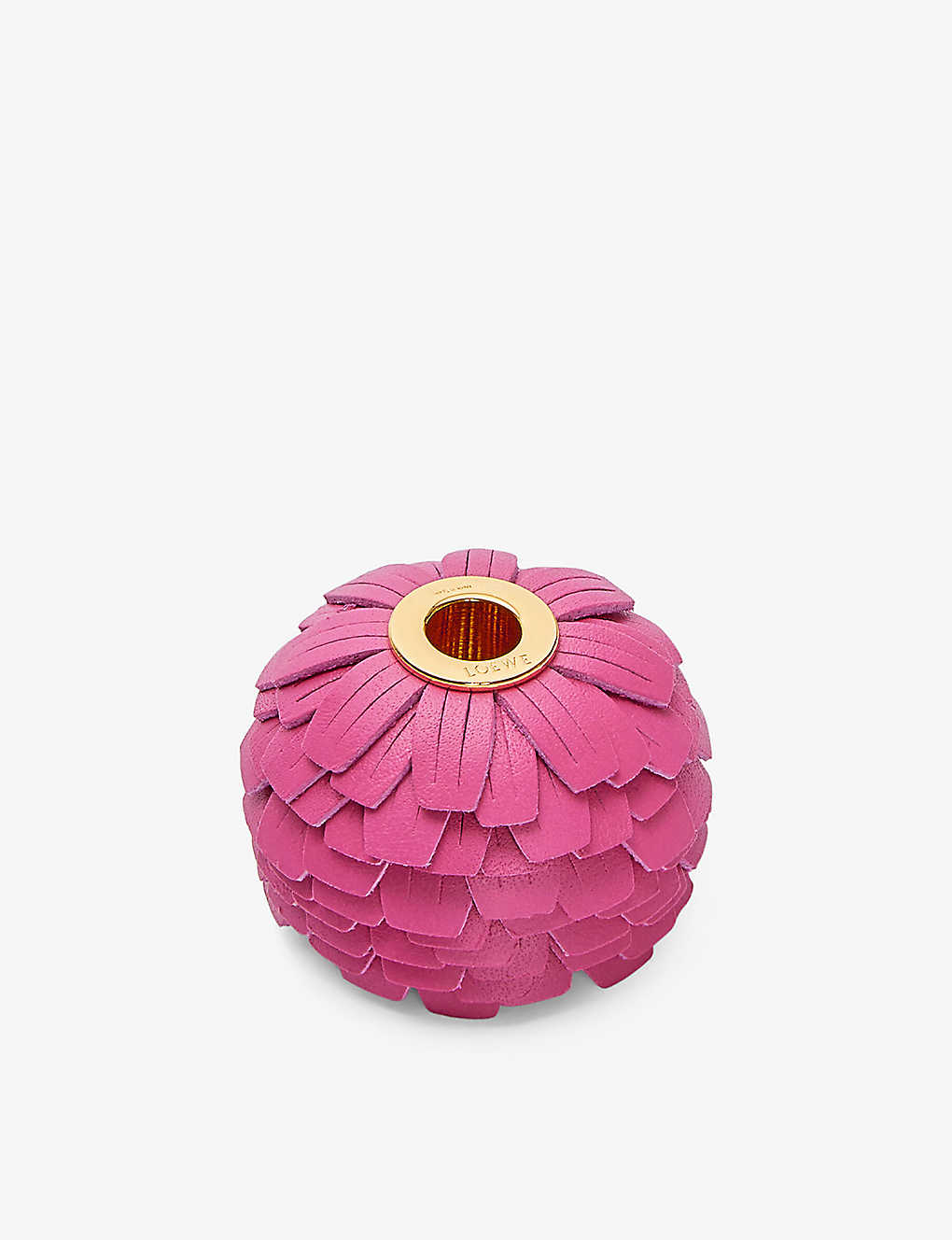 LOEWE Flower Dice Leather Bag Charm in FUCHSIA | endource