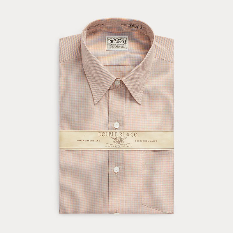 RALPH LAUREN RRL Slim Fit Checked Woven Shirt in Brown | endource