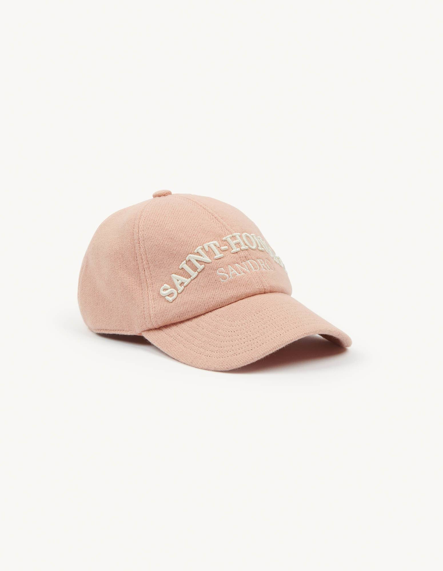 SANDRO Embroidered Cap in Abricot | endource