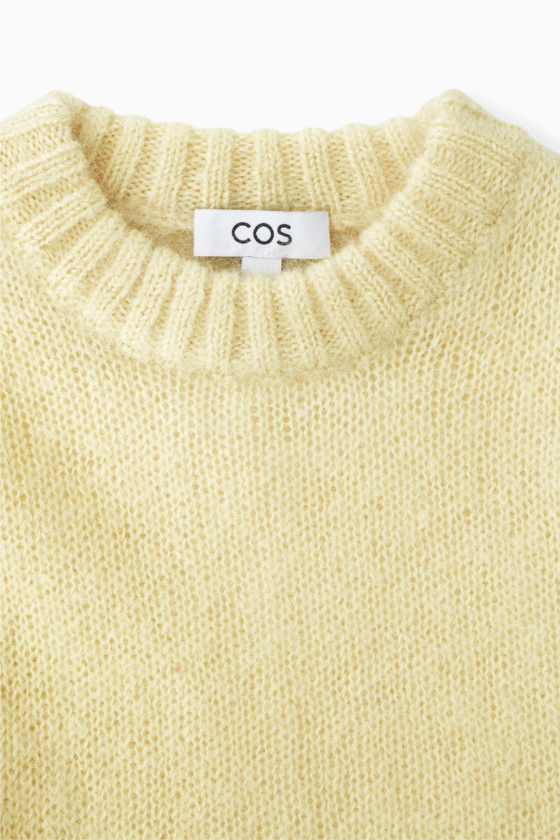 COS Mohair Crew-Neck Jumper in YELLOW | endource
