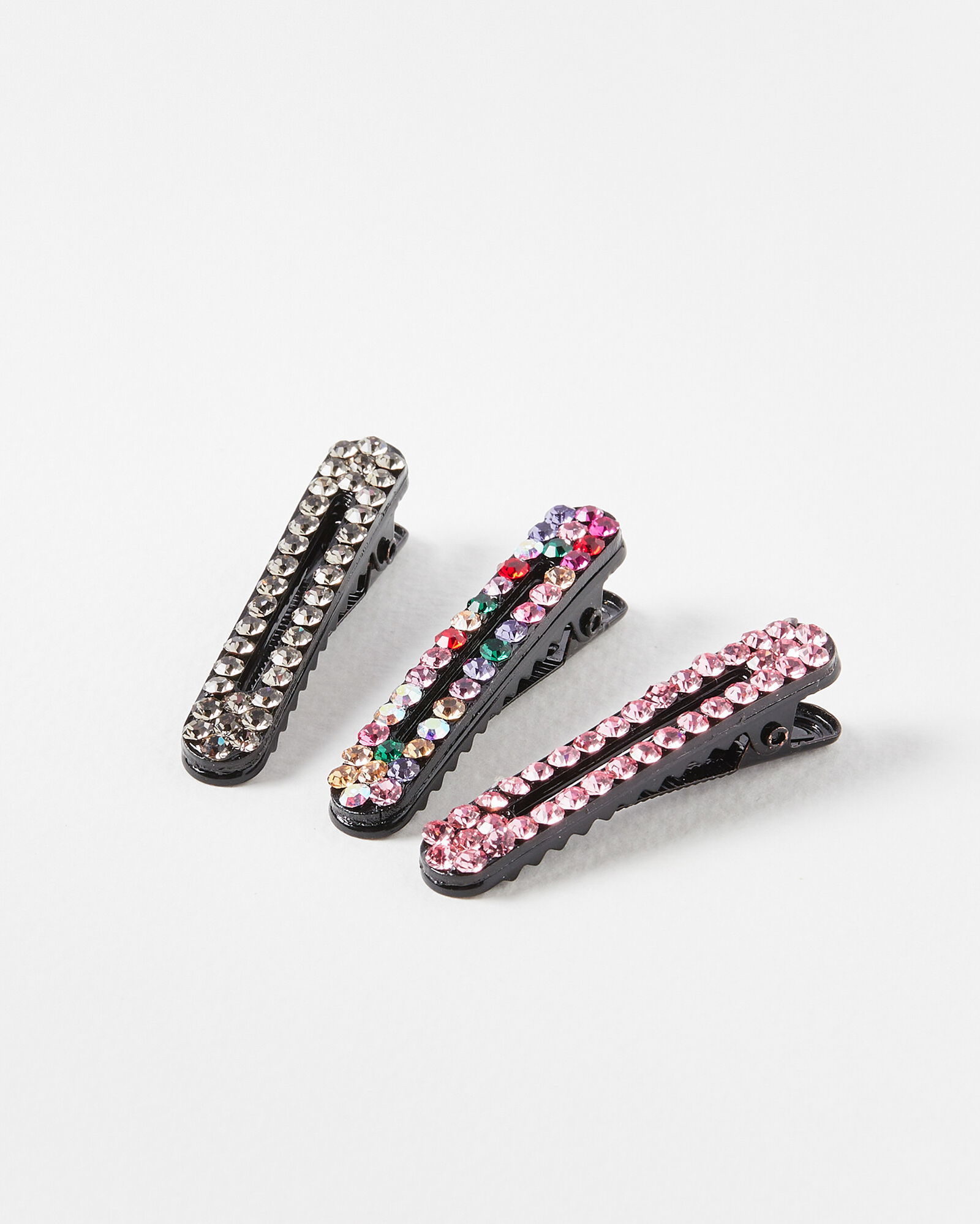 OLIVER BONAS Alegria Sparkle Mismatch Mini Hair Clips Pack of Three in ...