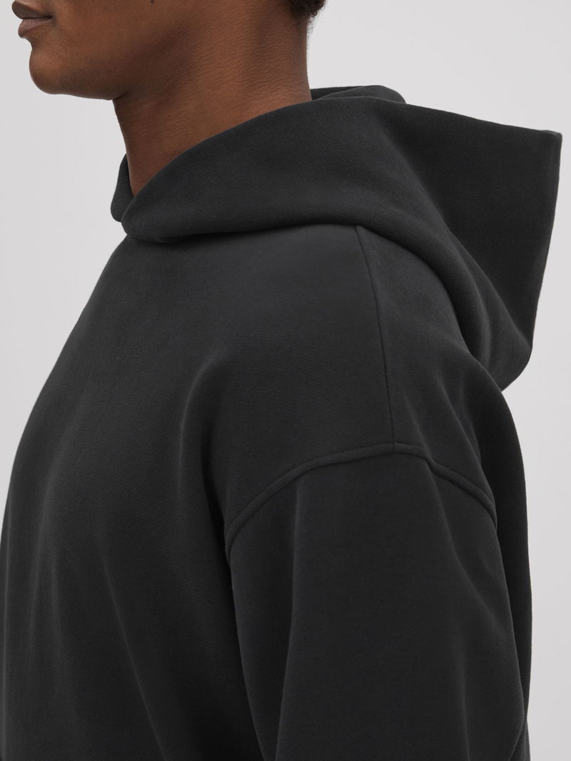 REISS Alexander Casual Fit Cotton Hoodie in Washed Black | Endource