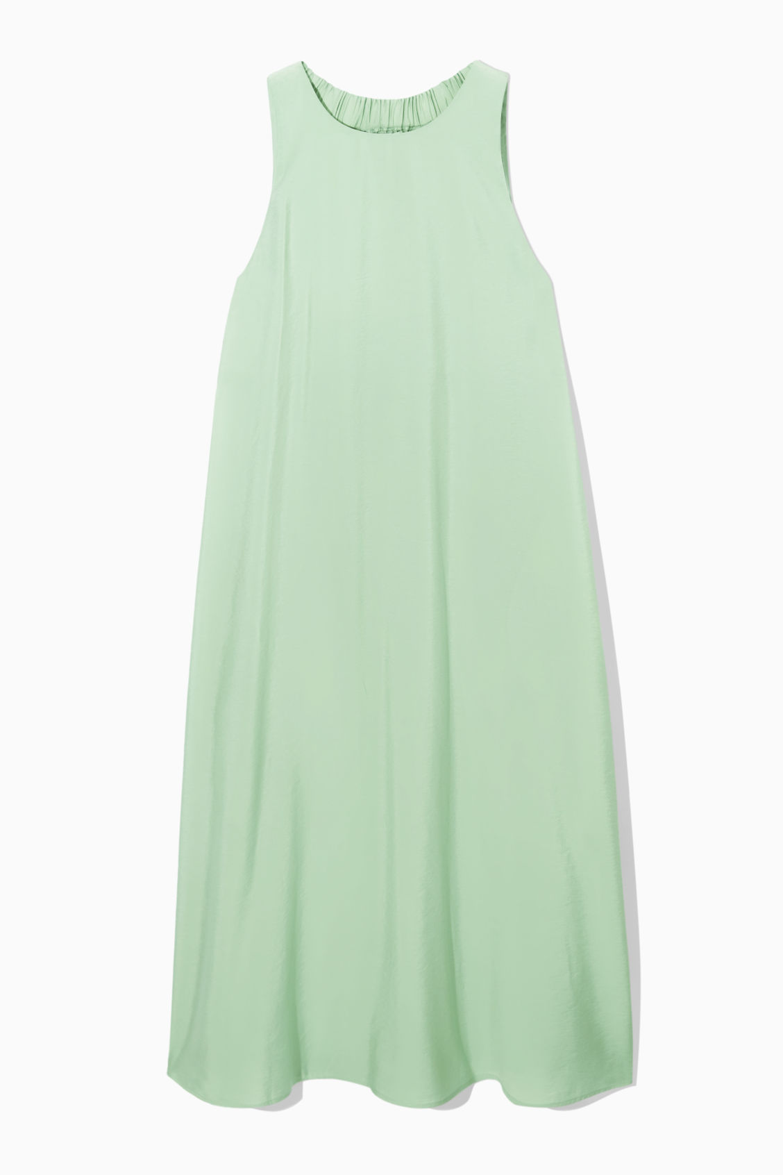 COS Racer-Neck Midi Dress in LIGHT GREEN | endource