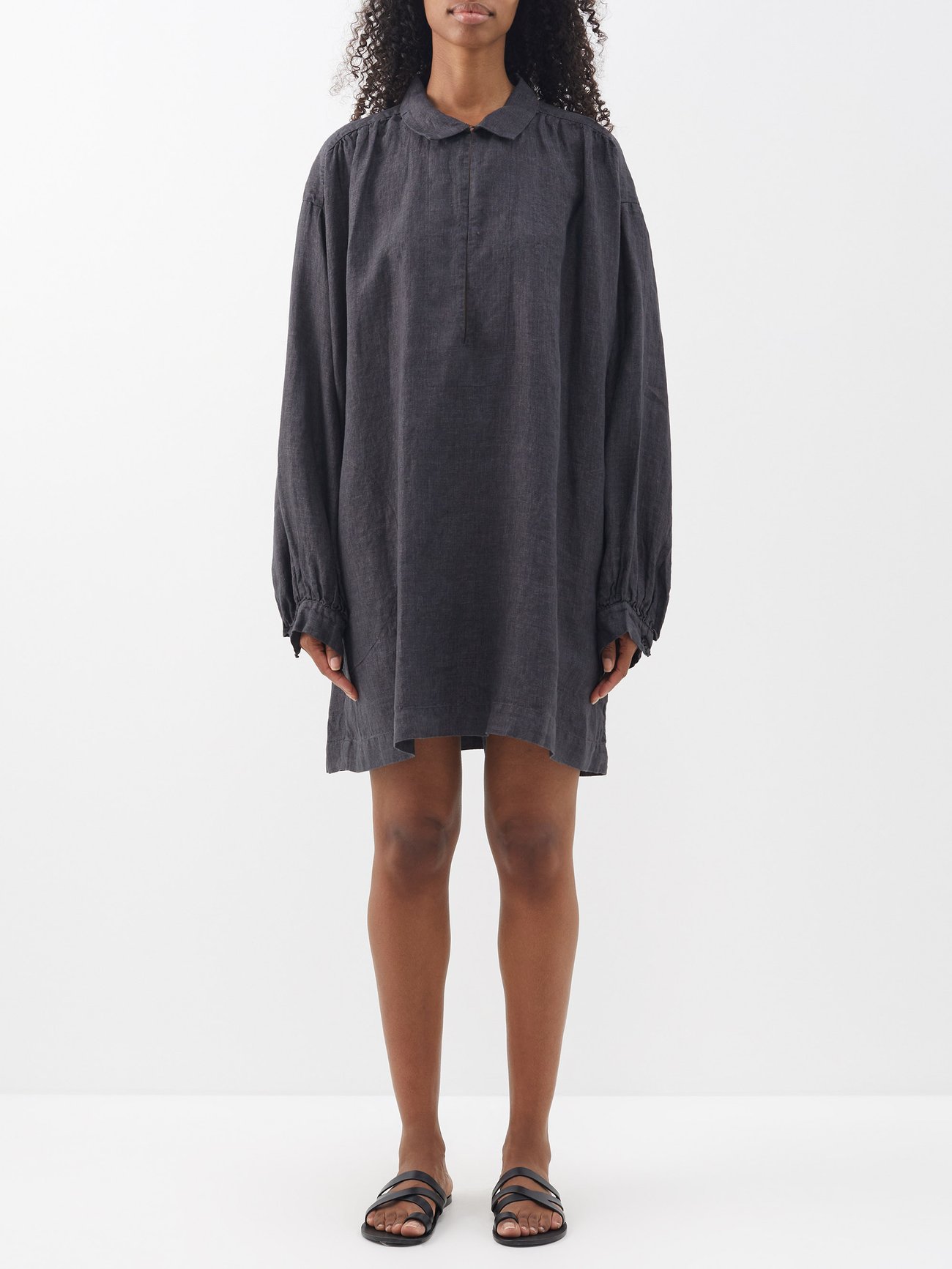 RAEY Oversized Linen Denim Smock Dress | endource