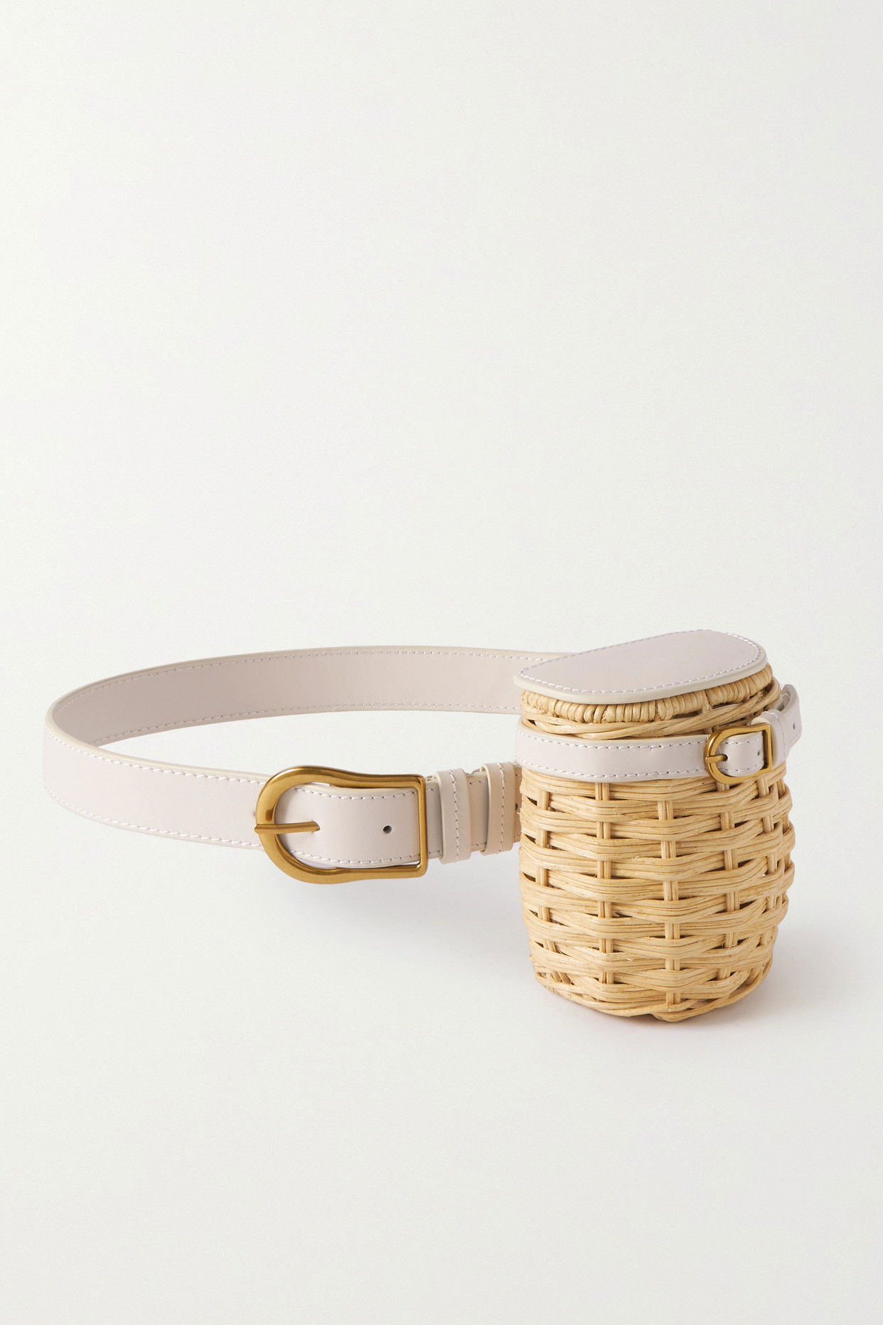 ZIMMERMANN Mini Leather-Trimmed Wicker Belt Bag | endource