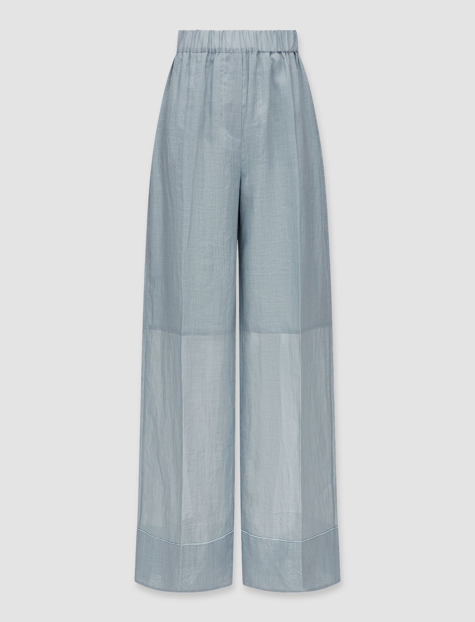 JOSEPH Ramie Voile Milner Trousers in Dusty Blue | endource