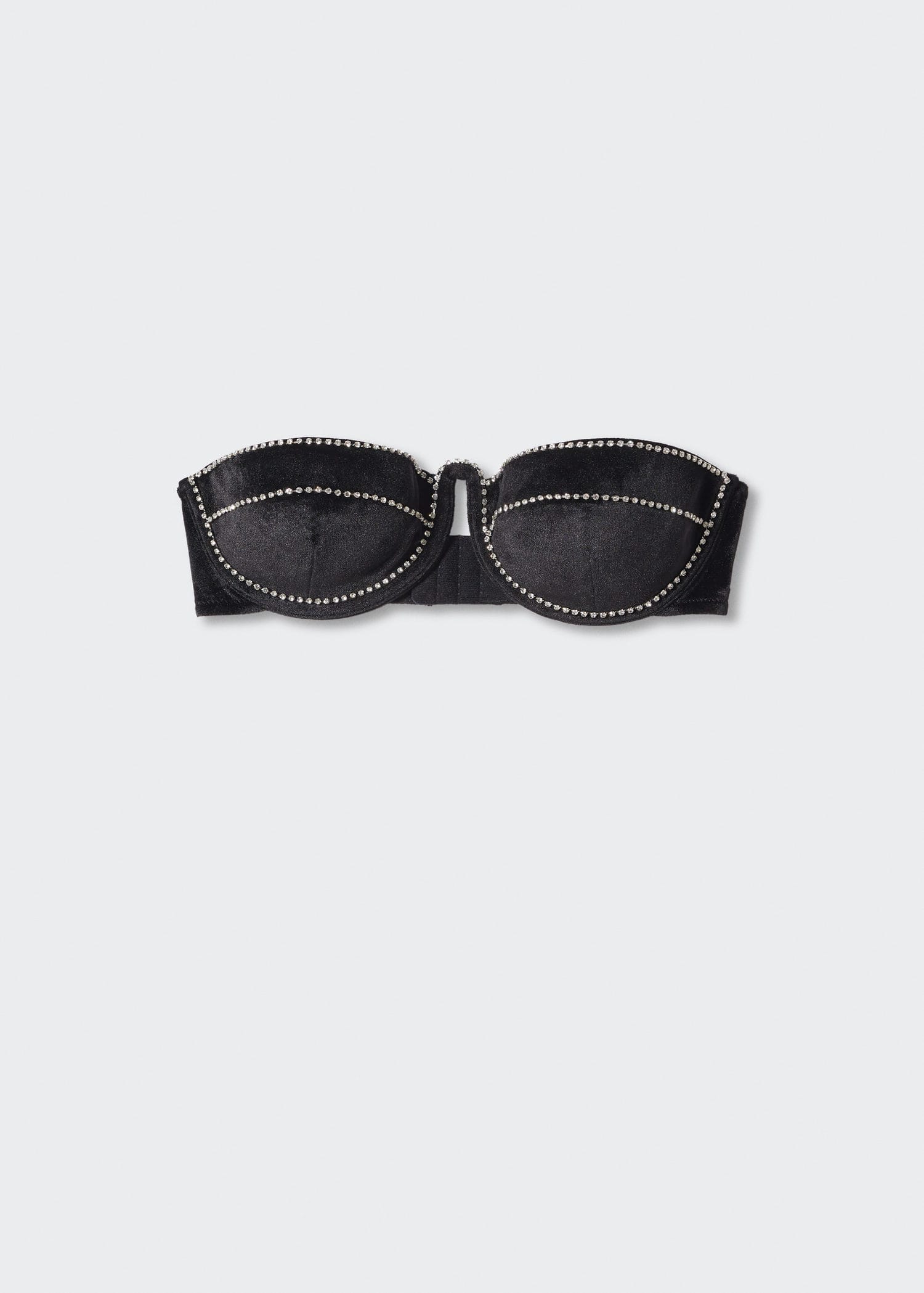 MANGO Strass Velvet Bra in Black | Endource