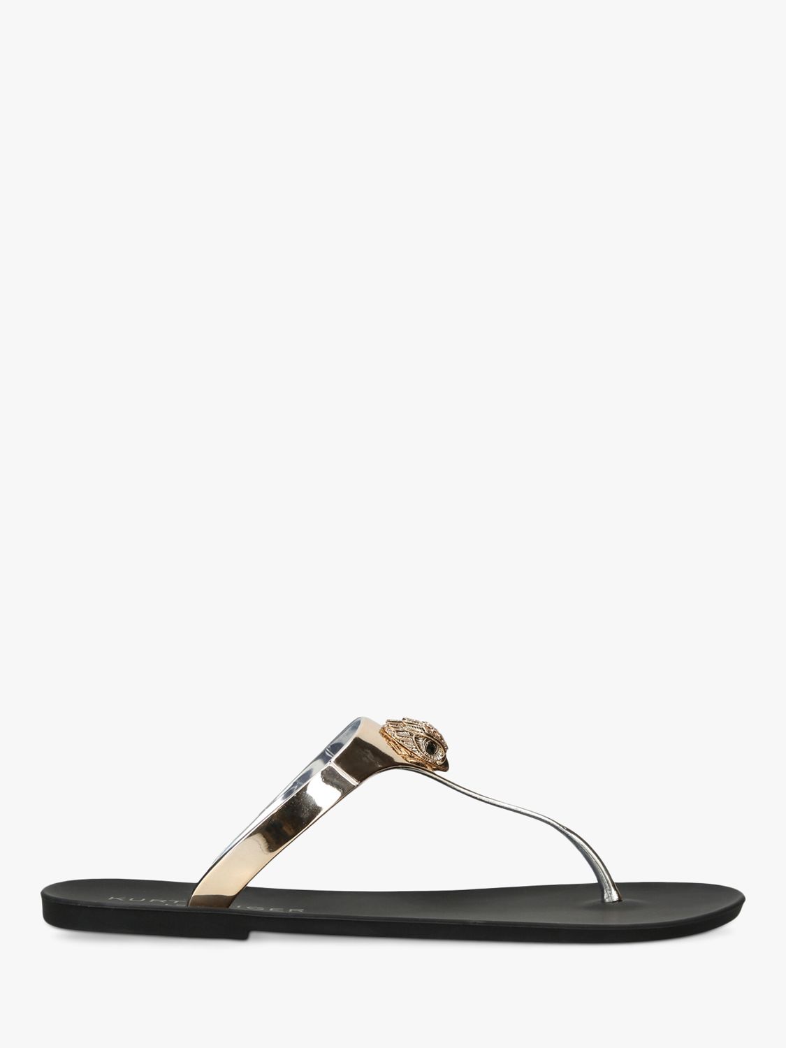 KURT GEIGER LONDON Maddison T-Bar Flip Flops in Gold | endource