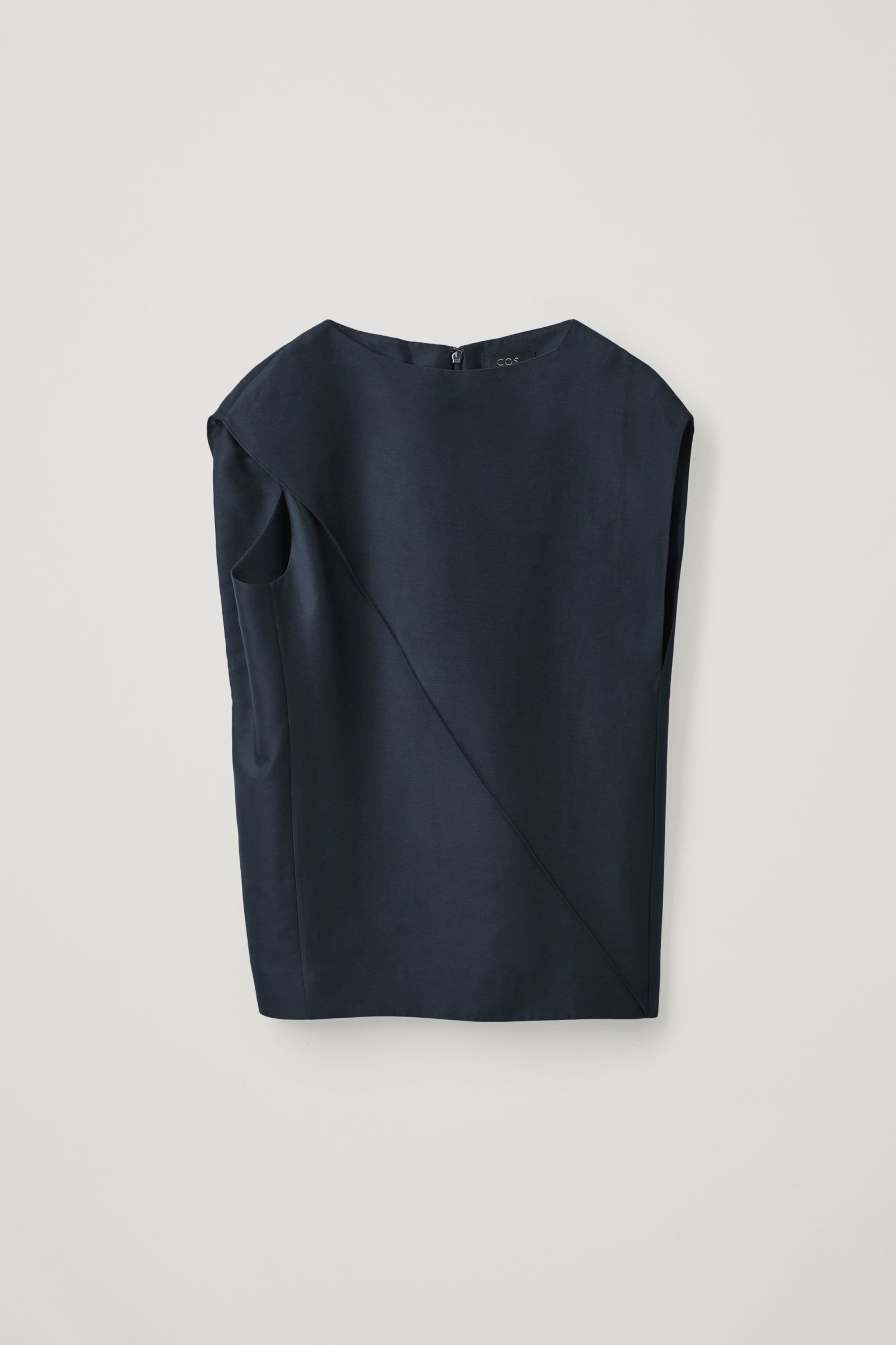 COS Draped Front Tunic in Navy | Endource