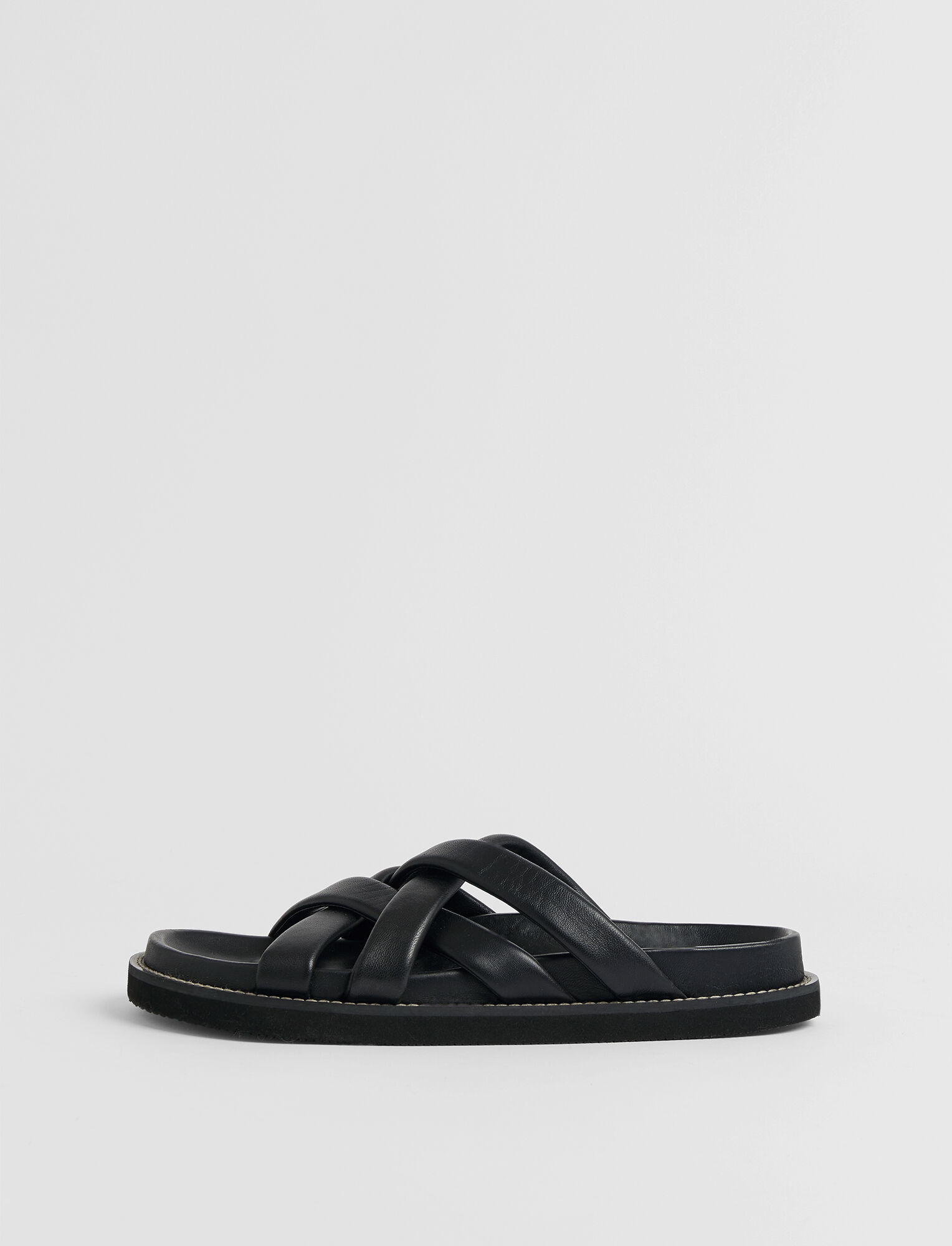 JOSEPH Leather Jamila Sandals in Black | Endource