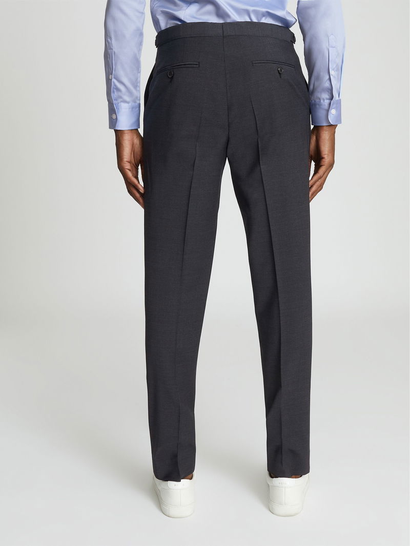 REISS Hope Modern Fit Travel Trousers in Charcoal | endource