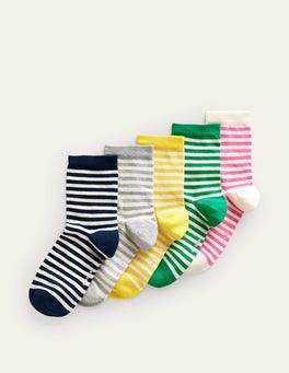 BODEN 5-Pack Ankle Socks in Breton Stripe | Endource