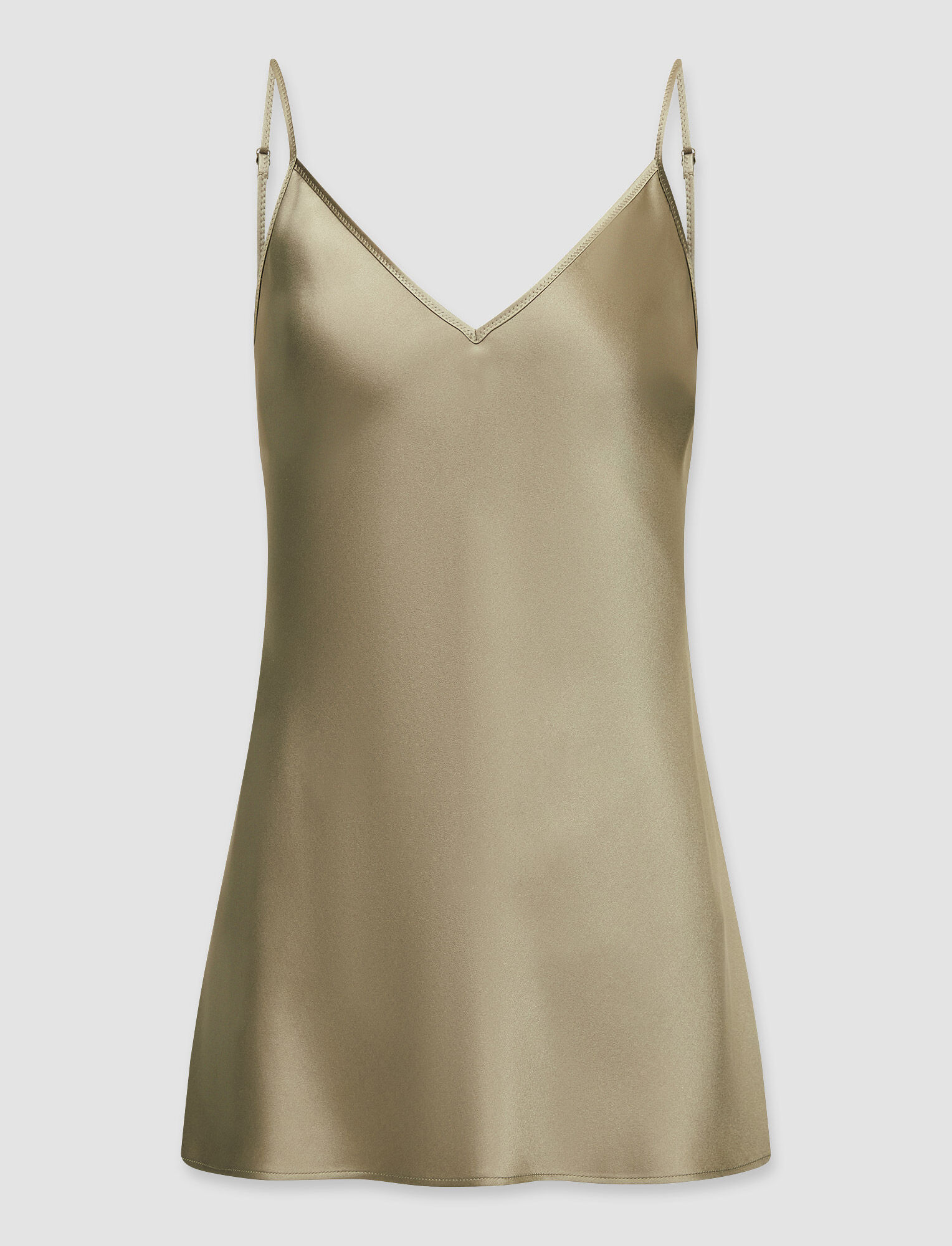 JOSEPH Silk Satin Clea Top in Pewter | endource