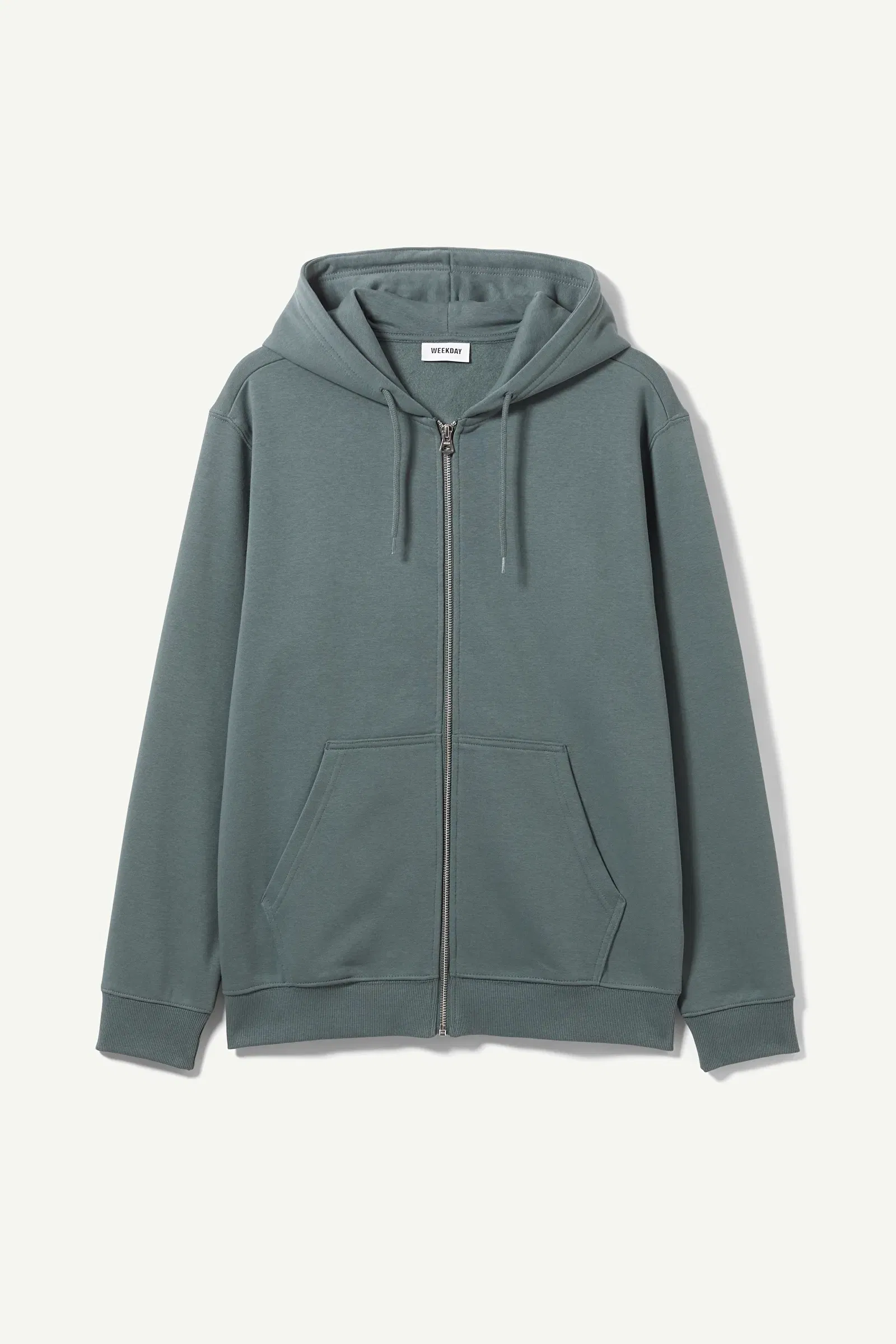 WEEKDAY Standard Zip Hoodie in Grey Dark | endource