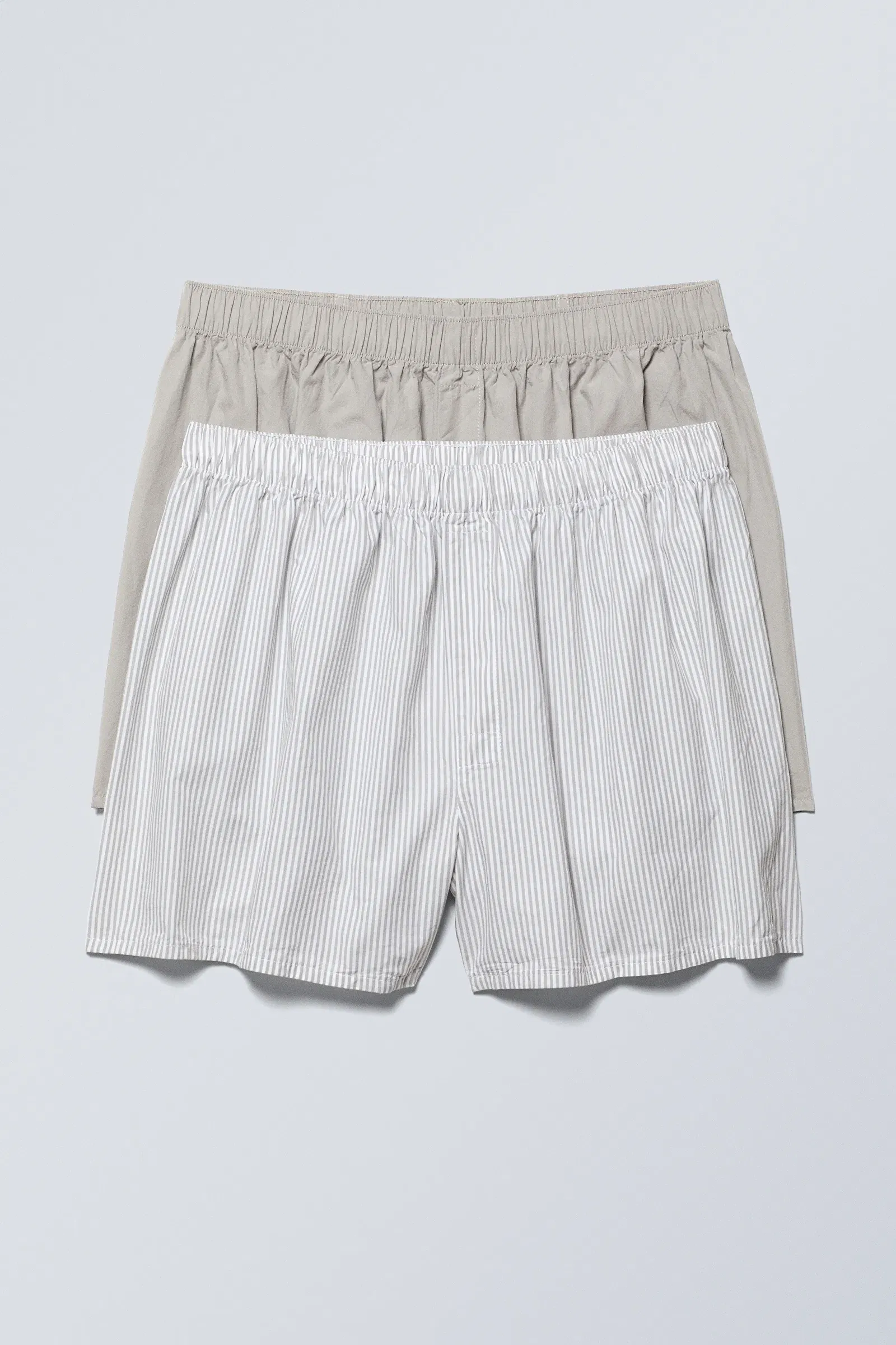 WEEKDAY 2-Pack Boxer Shorts in Dusty Grey / Grey Stripe | endource