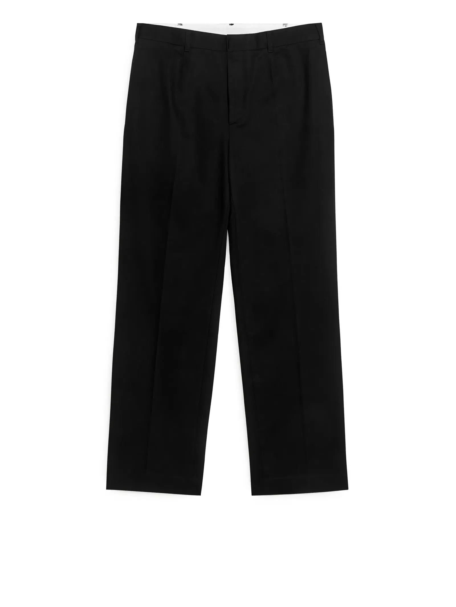 ARKET Tailored Wide-Fit Trousers in Black | endource