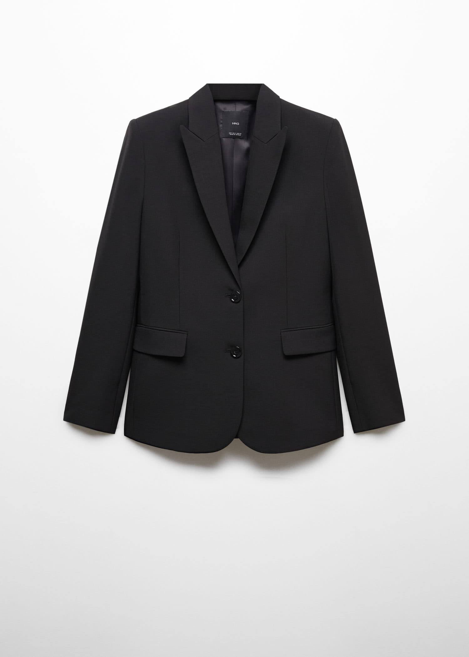 MANGO Suit Jacket With Buttons in Black | endource