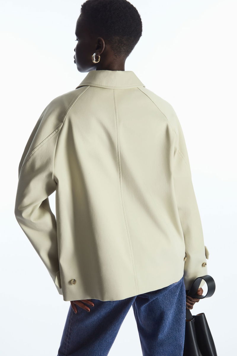 COS Minimal Short Trench Coat in LIGHT BEIGE | endource