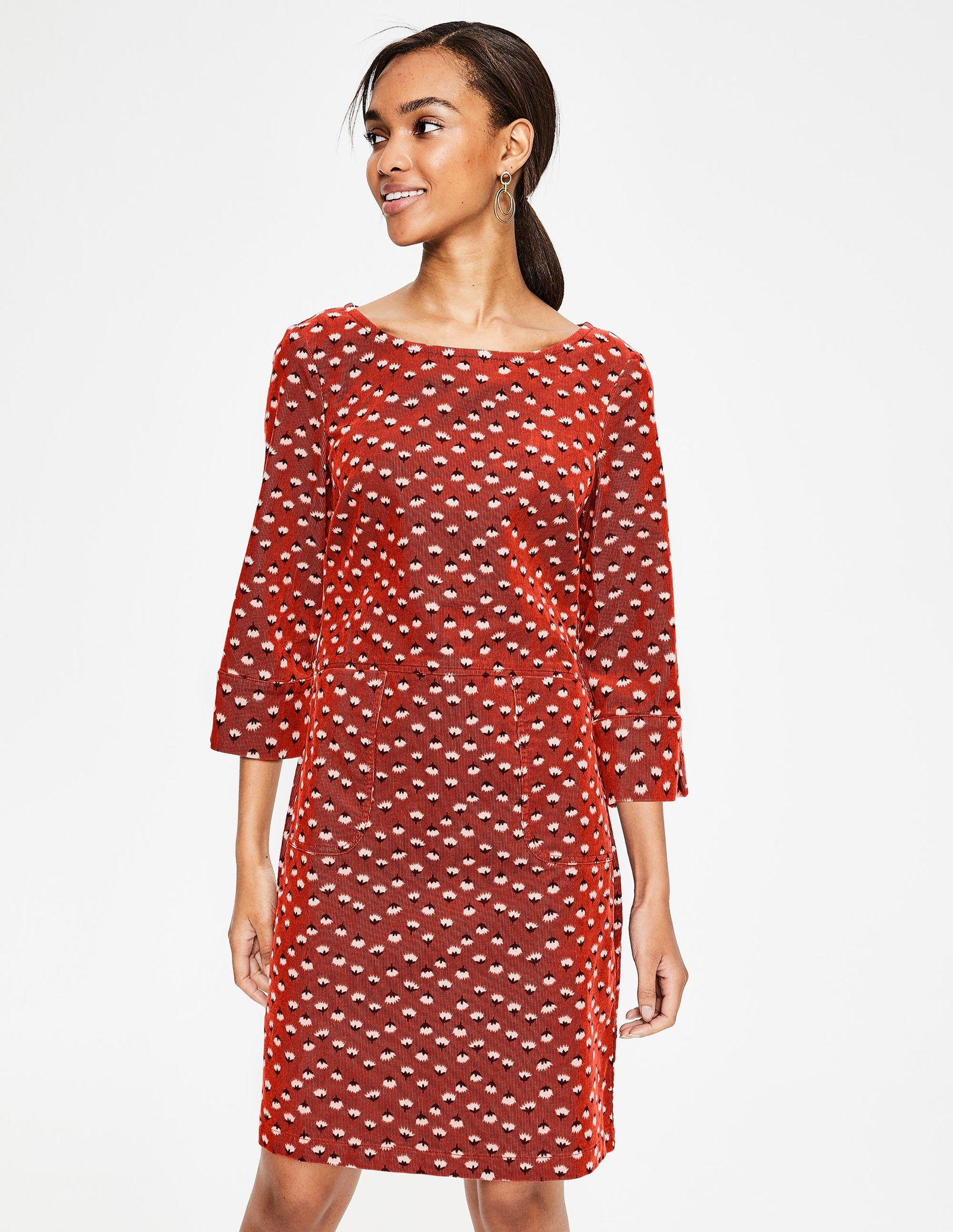 BODEN Amber Dress in Conker Dandelion Bud | endource