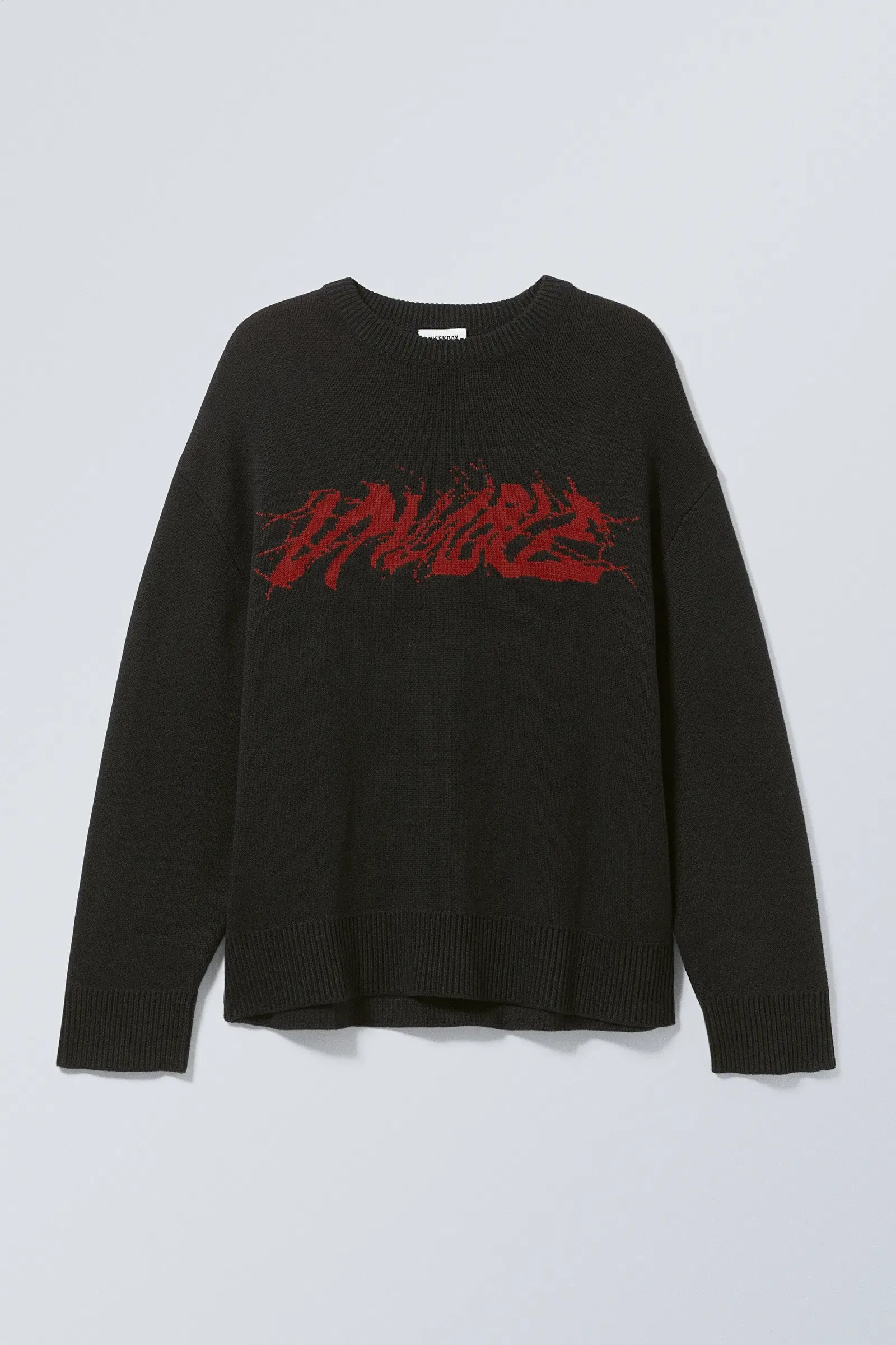 WEEKDAY Cypher Graphic Knit Sweater in Invisible | endource
