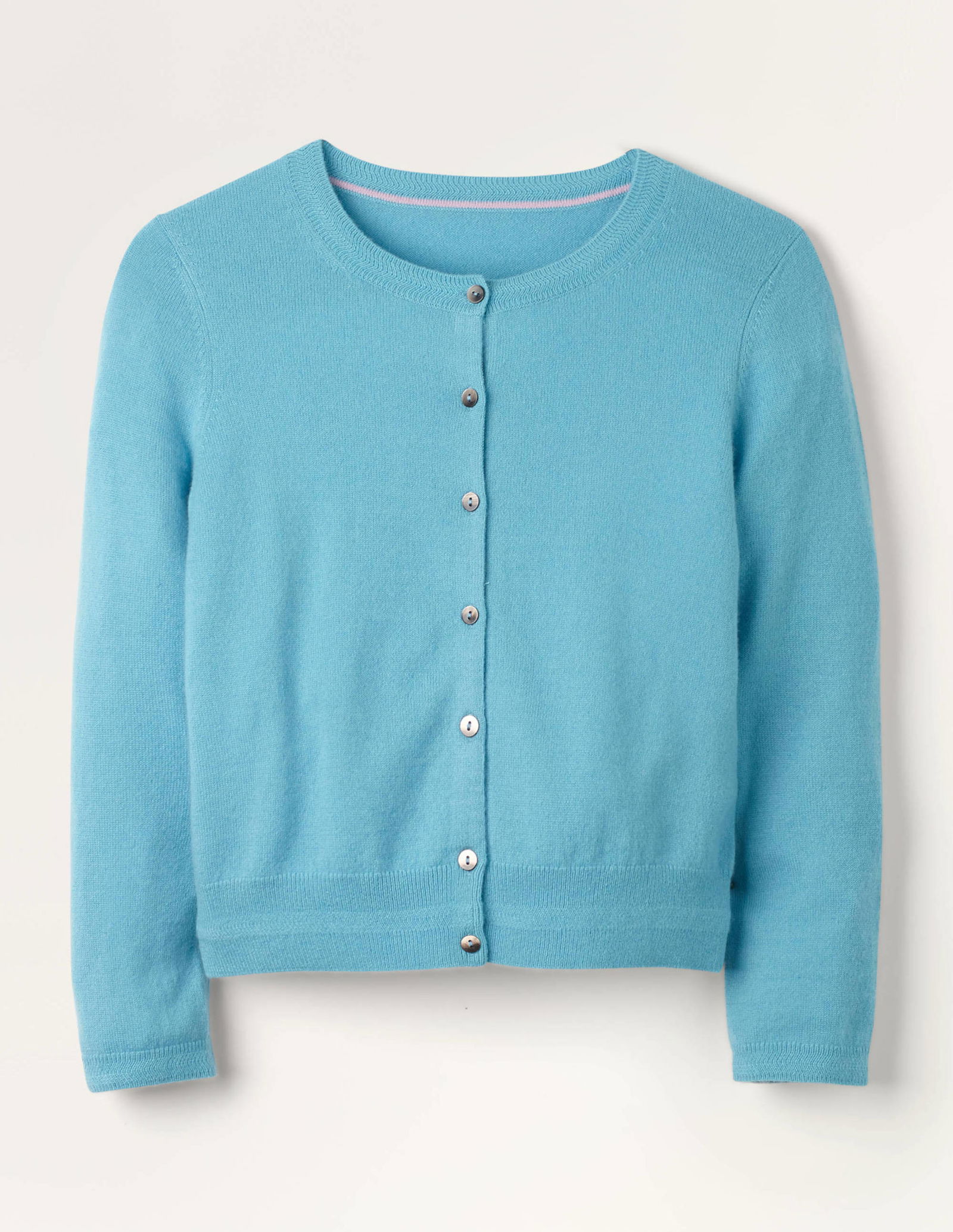 BODEN Cashmere Crop Cardigan in Lomond Blue | endource