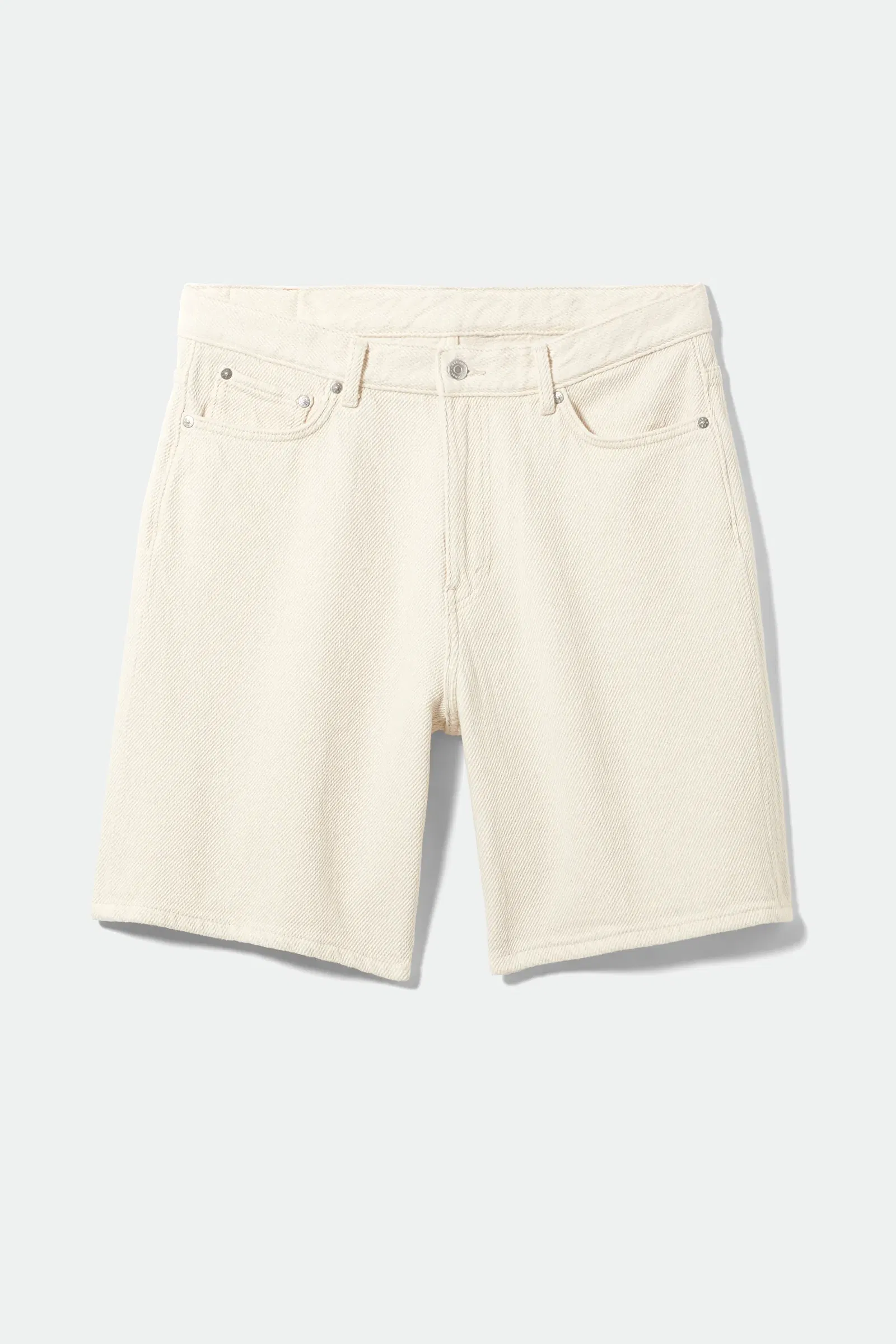 WEEKDAY Galaxy Denim Shorts in Ecru | Endource
