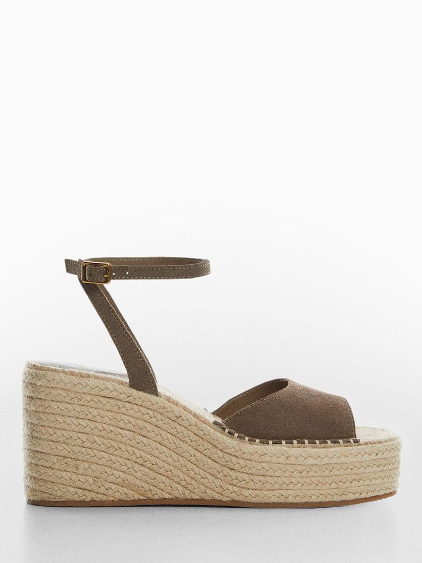 MANGO Alex Suede Espadrilles in Light Beige | endource