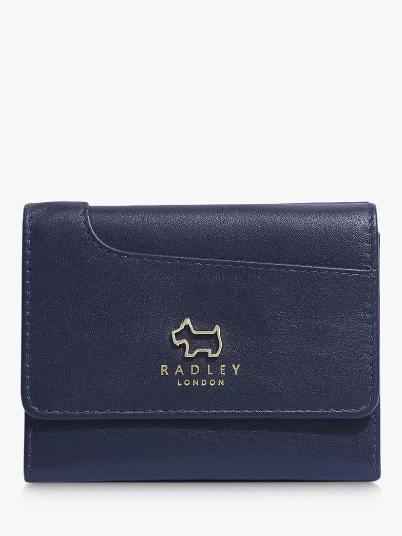 RADLEY Pockets Leather Tri-Fold Purse in Navy | endource
