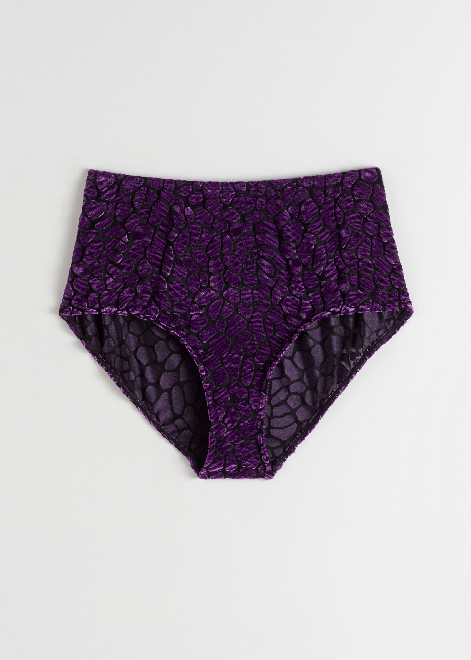 & OTHER STORIES Patterned Velvet High Waisted Briefs in Purple | Endource