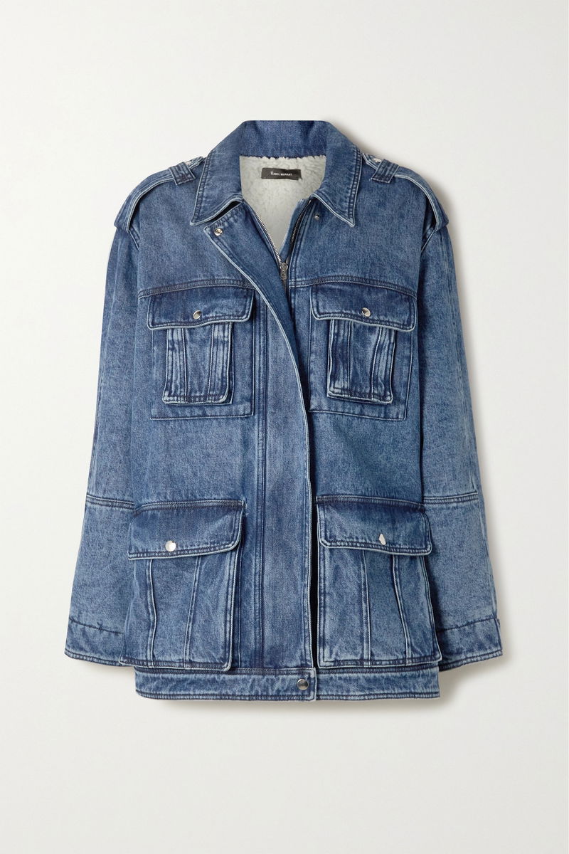 ISABEL MARANT Volta Oversized Denim Jacket in Blue | endource