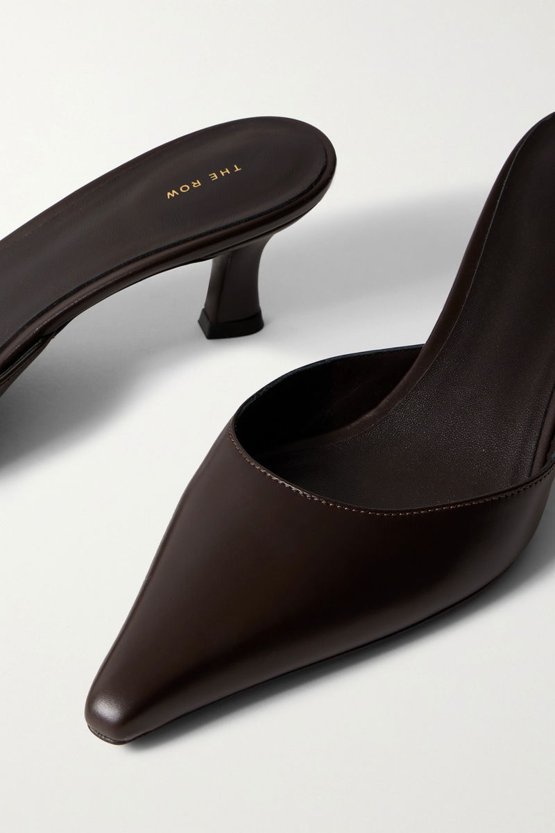 THE ROW Cybil Leather Mules in Brown | Endource